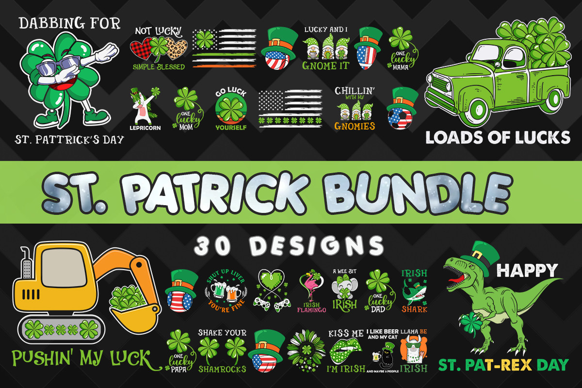 St. Patrick SVG Bundle - SVG, PNG, DXF, EPS Files For Print | Inspire ...