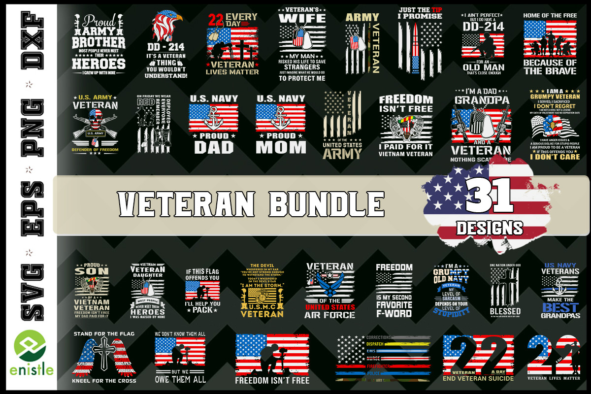 Veteran svg Bundle - SVG, PNG, DXF, EPS Files For Print And | Inspire ...