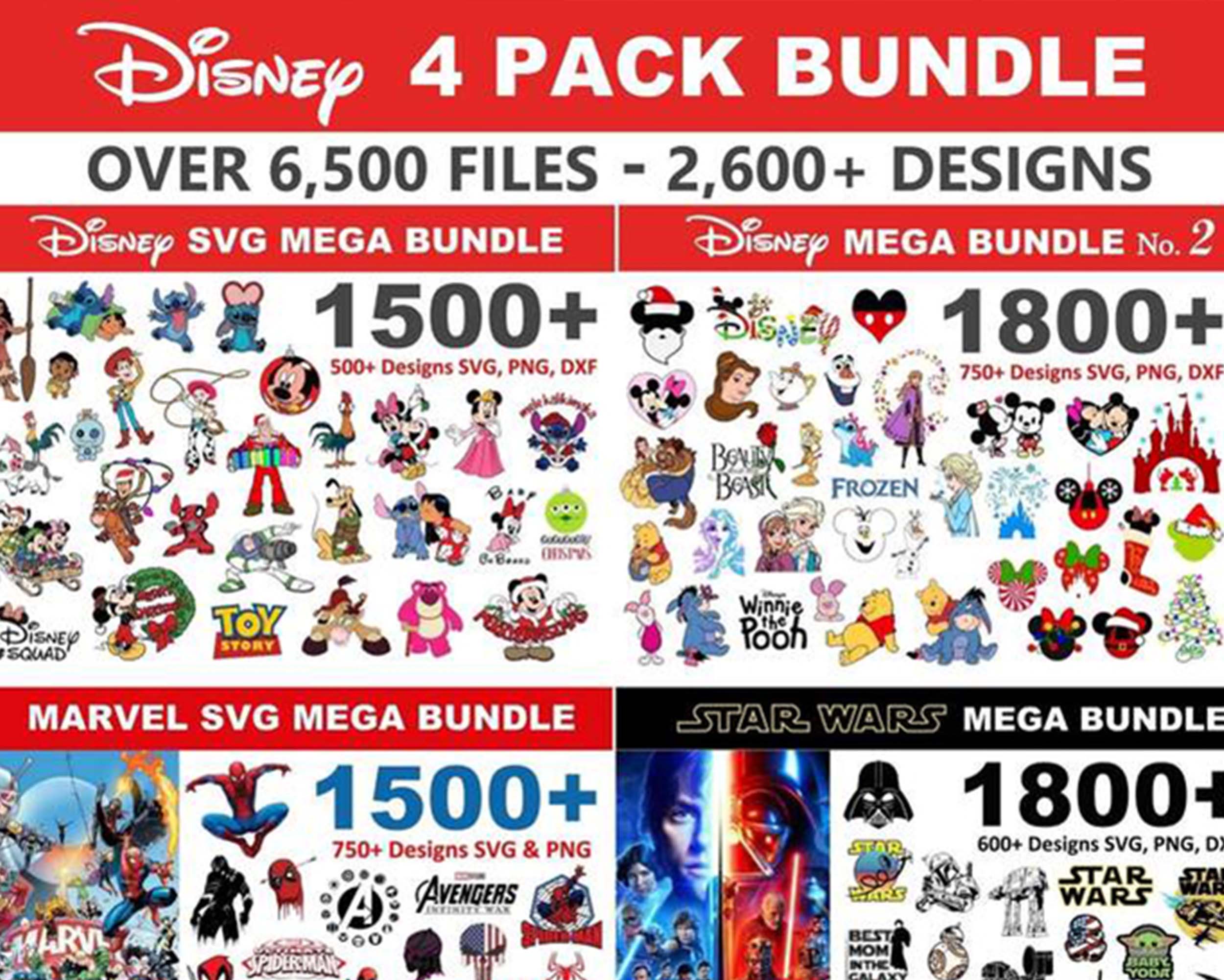 12,500 file Disney svg eps dxf png, Mega Disney bundle SVG, - Inspire ...