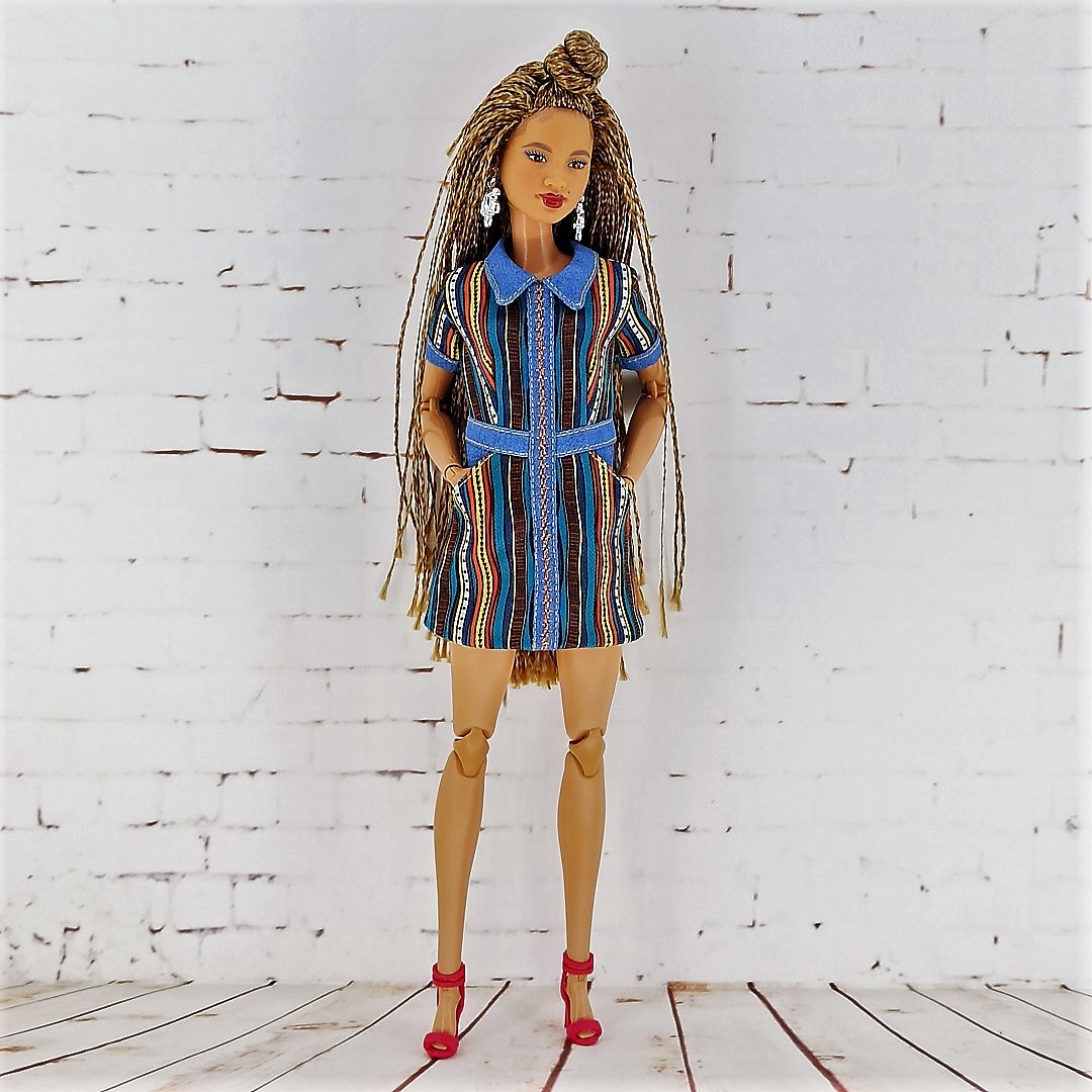 Mini dress with denim elements for Barbie regular and other | Inspire ...