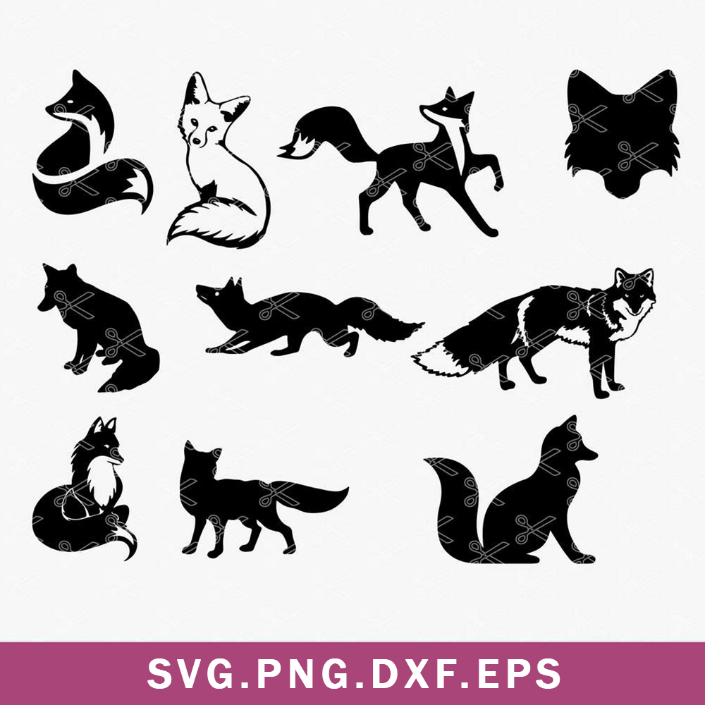 Fox Bunlde svg, Fox Svg, Fox Silhouette Svg Animla Svg, Png | Inspire ...
