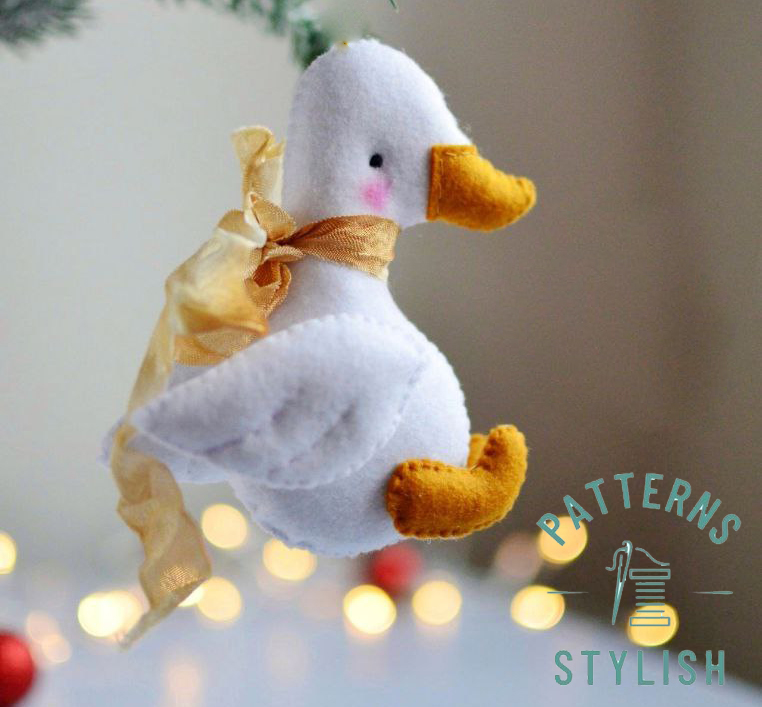 Goose ornament Sewing PDF Pattern DIY Felt Plushie Christmas | Inspire ...