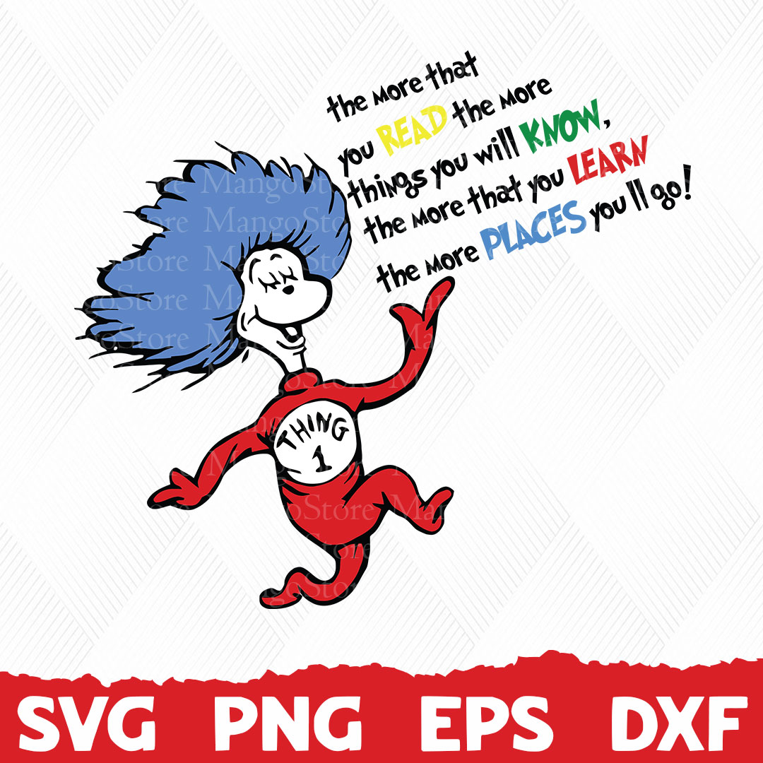 Thing 1 svg, thing 1 dr seuss, Dr Seuss Svg, Dr Seuss Cat In - Inspire ...