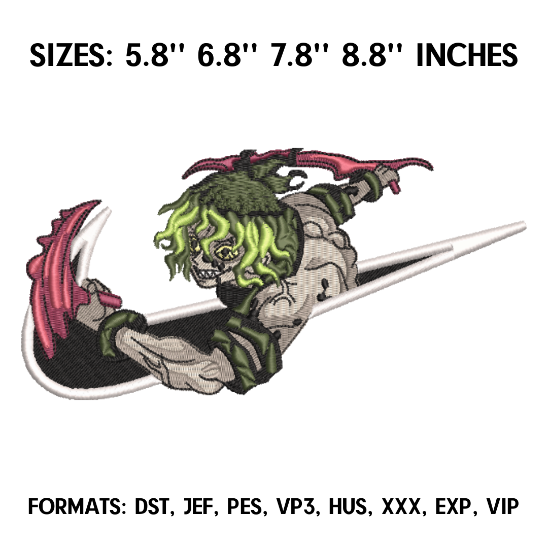 Nike Gyutaro Embroidery Design File, Kimetsu no yaiba Anime | Inspire ...