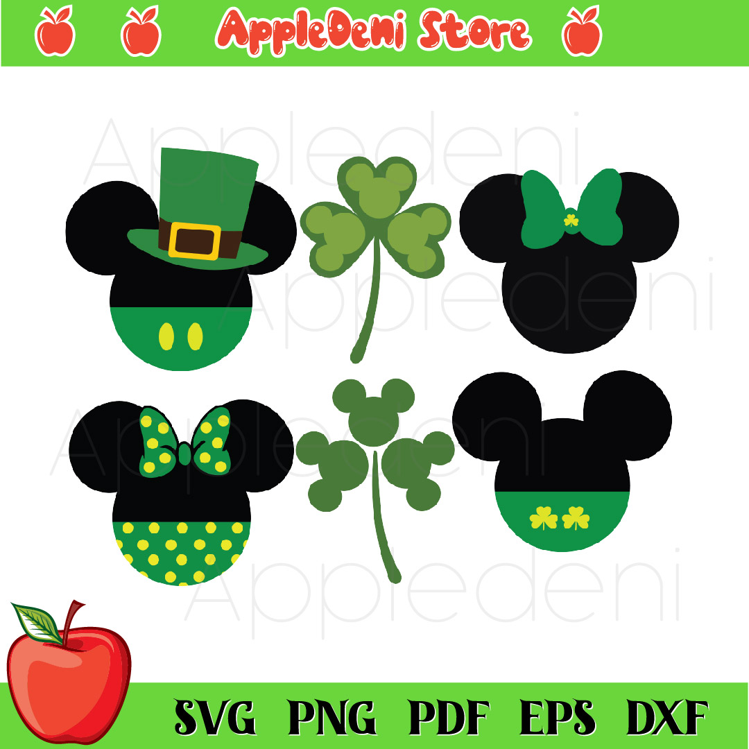 Disney St Patrick Day Mickey Mouse Irish Clover Svg, Mickey | Inspire ...