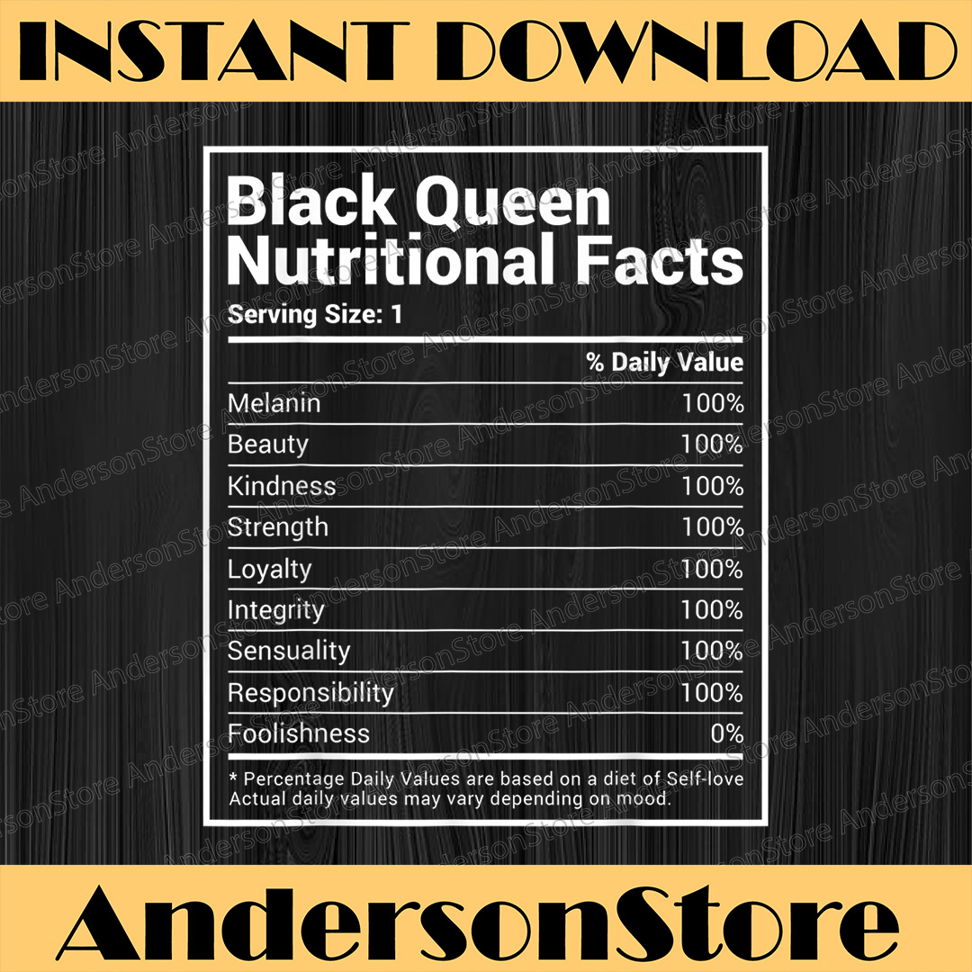 Black Queen Nutrition Facts Black History Month Pride Black | Inspire ...