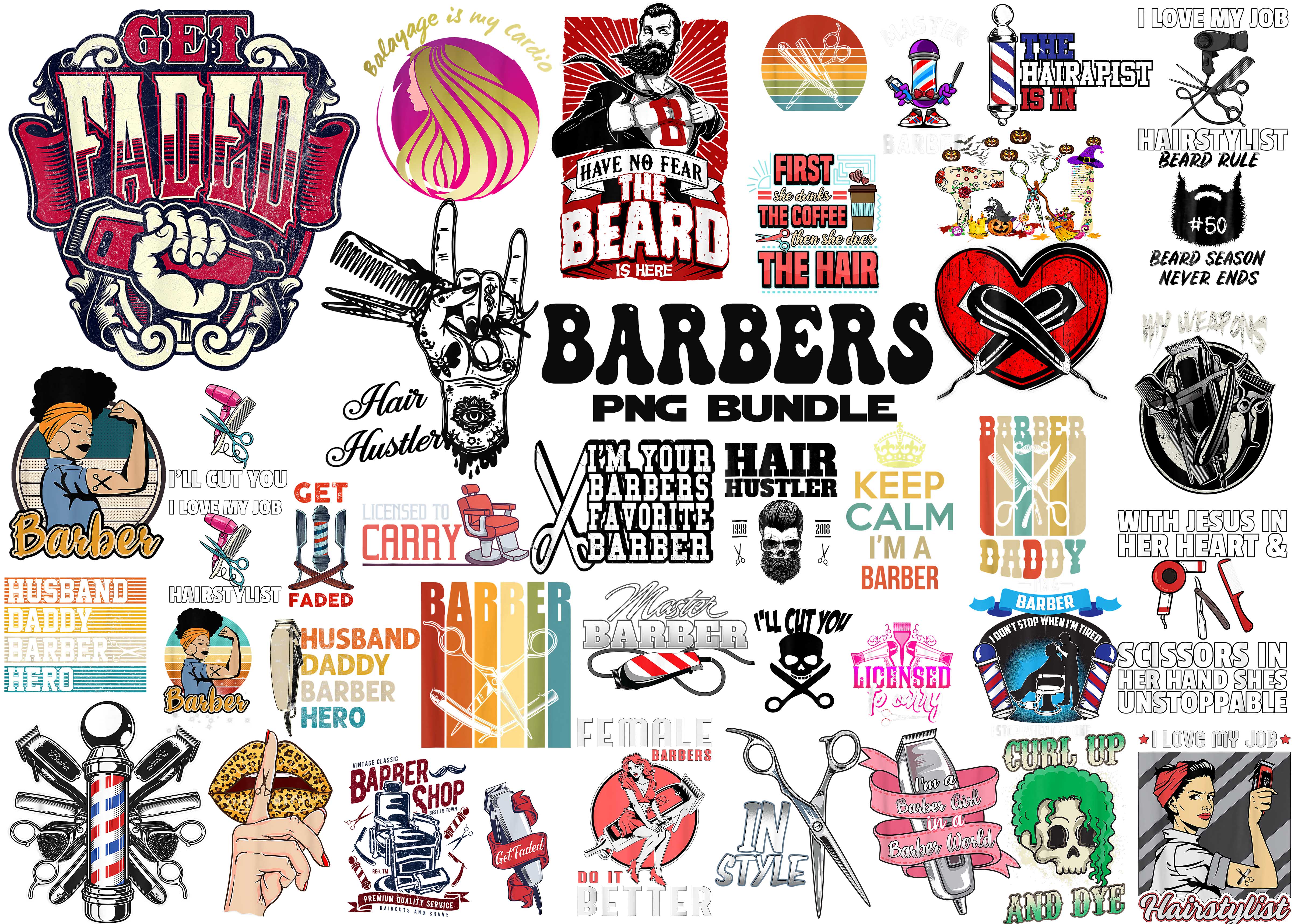 Barber Designs png bundle - Barber Life Digital Download - | Inspire Uplift