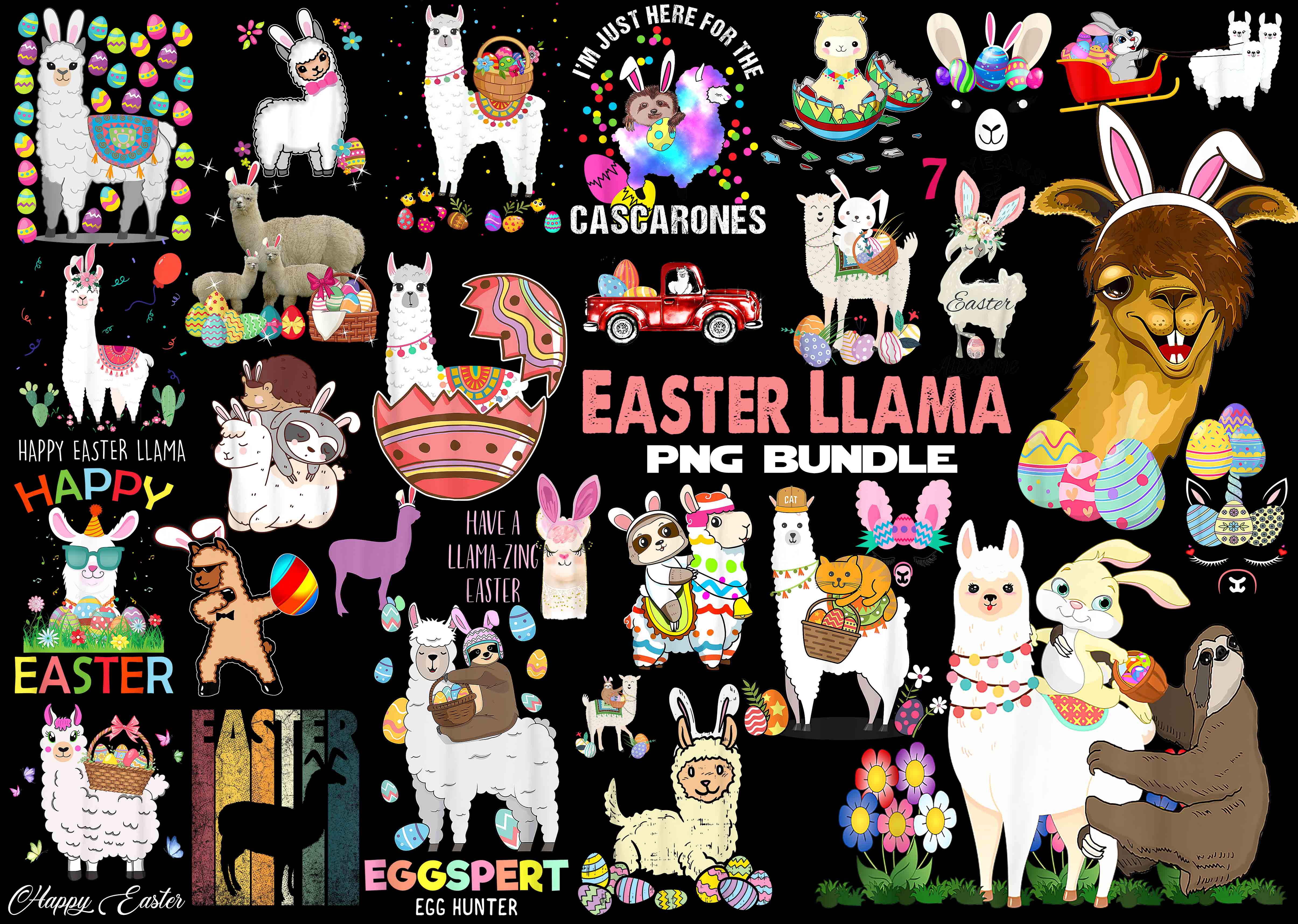 Llama Easter Day Png, Easter Llama Png, Llama With Bunny Ear - Inspire ...
