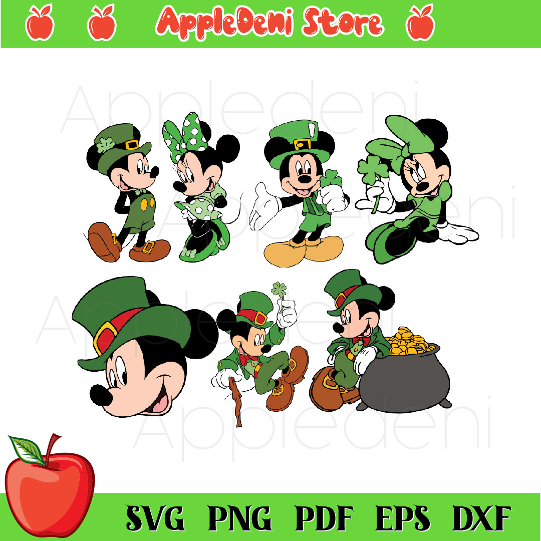 Disney Mickey St. Patrick's Day Bundle Svg, 7 Files Disney M | Inspire ...
