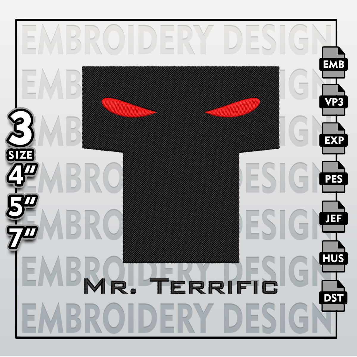 Mr Terrific Embroidery Designs, Mr Terrific Logo Embroidery | Inspire ...