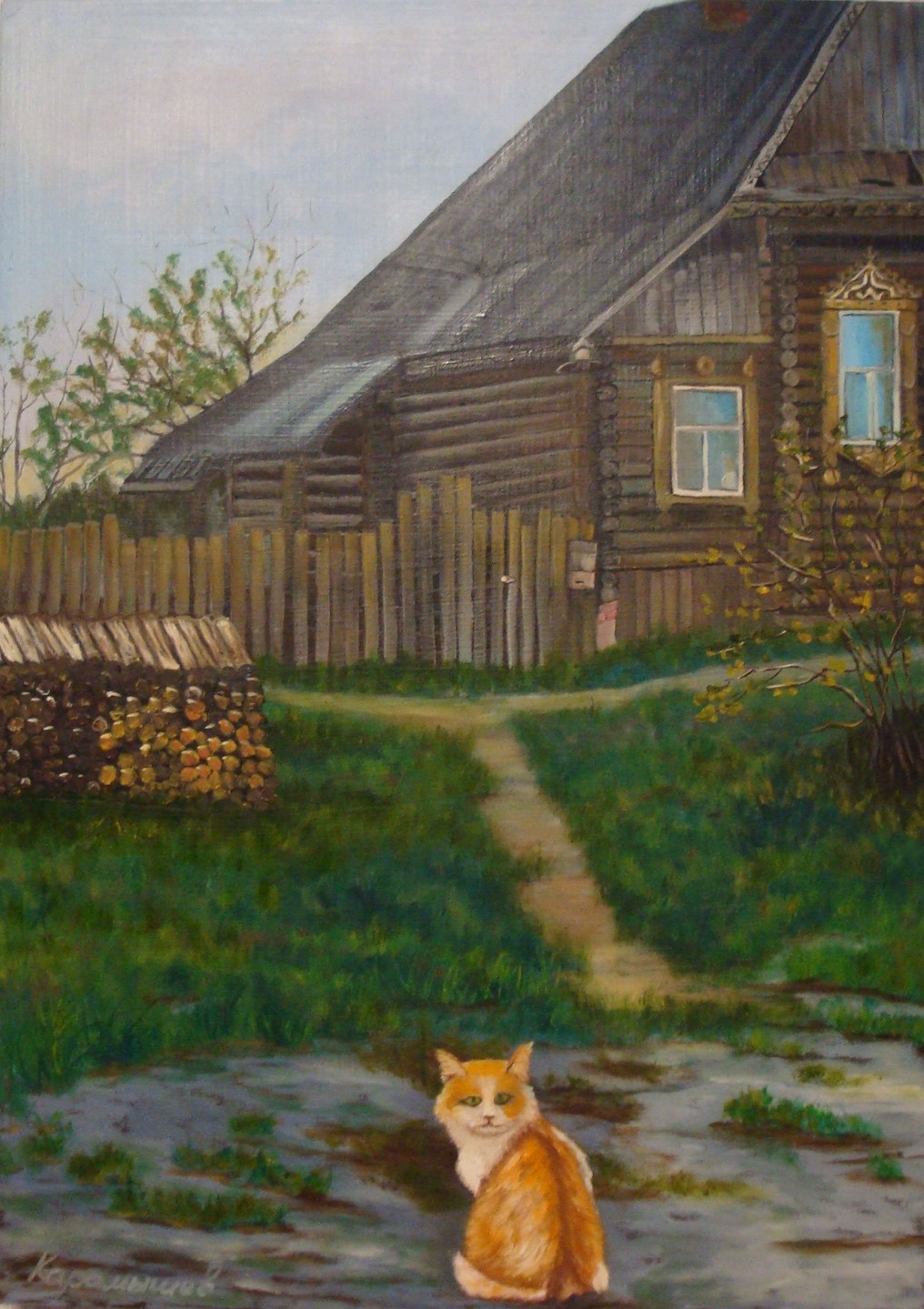 Village House Painting Countryside View Wall Art 19*27inch R | Inspire ...