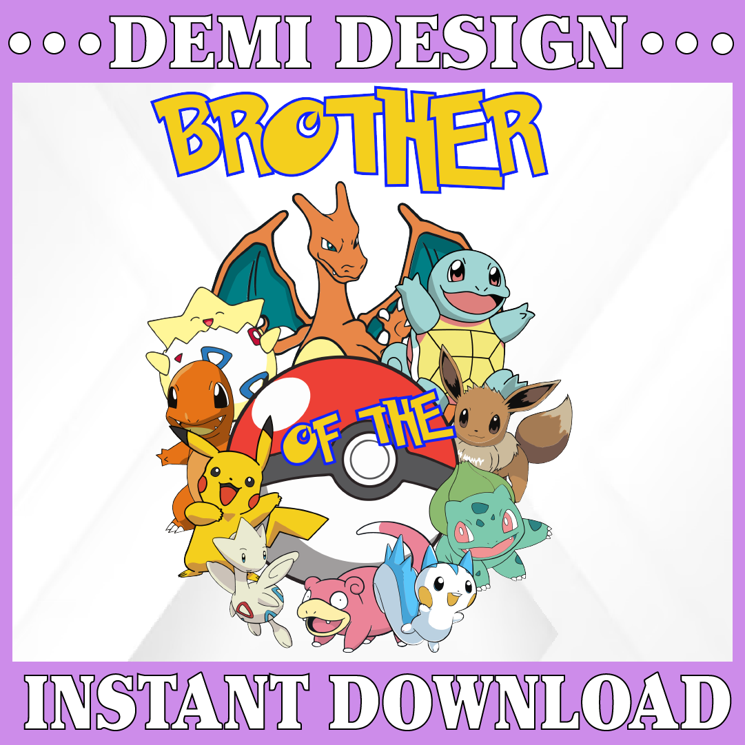 Brother of the Birthday Boy Pokemon Svg Kids gift Baby Svg B | Inspire ...
