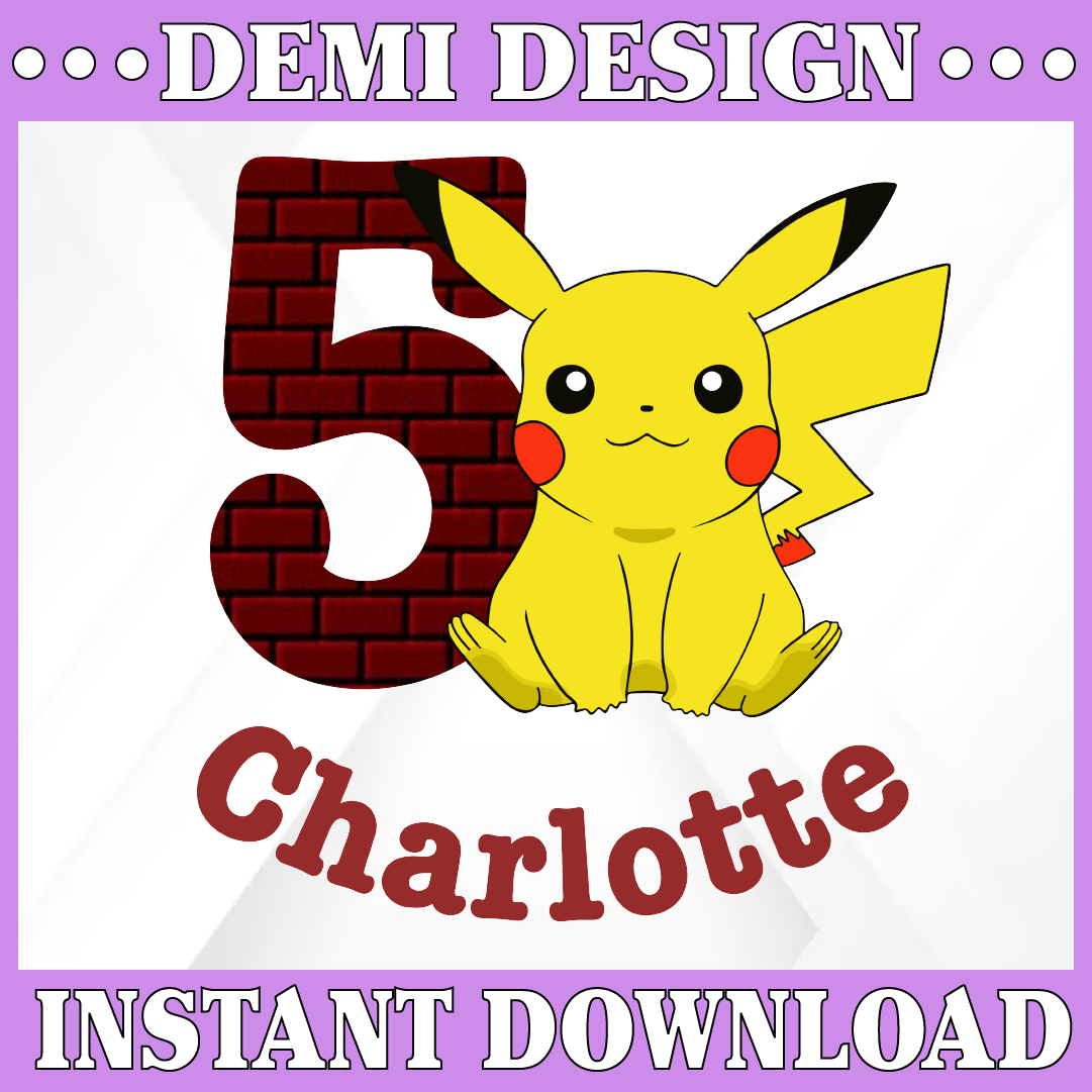 Personalized Name and Age Pikachu Kids Svg / Kids Custom Pik | Inspire ...