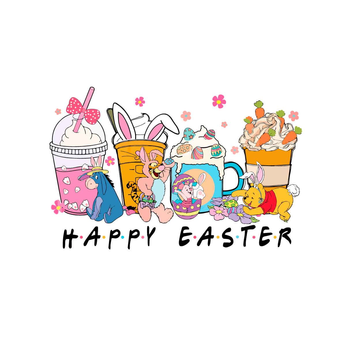Cute Easter Bunny Winnie The Pooh Easter Coffee Cup - Inspire Uplift