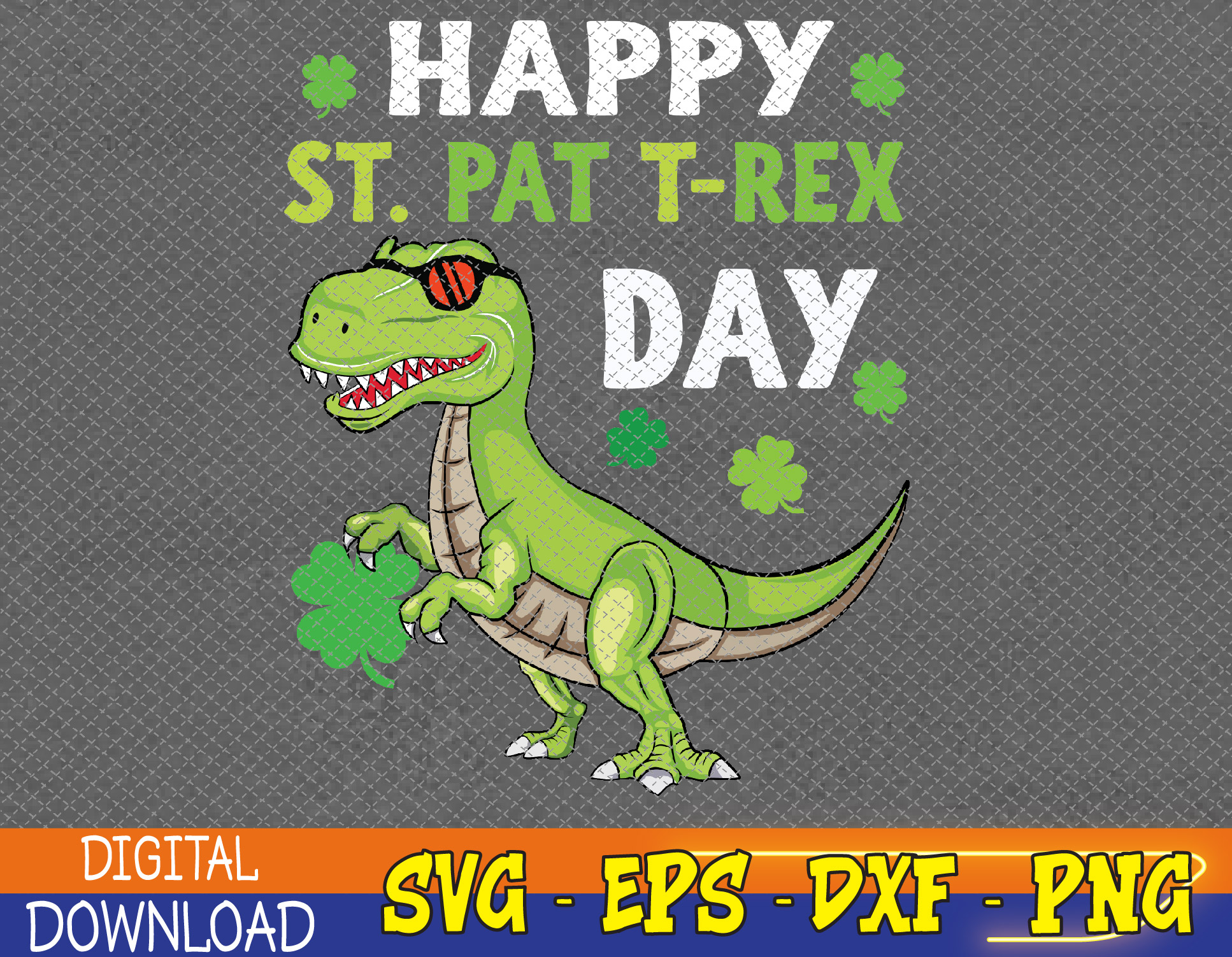 Happy St Patricks day boys kids Toddler dinosaur trex lucky | Inspire ...