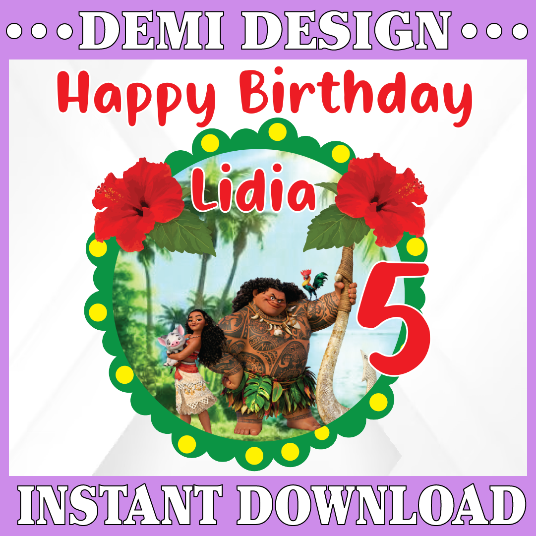 Personalized Name And Ages, Happy birthday PNG Moana Birthda | Inspire ...
