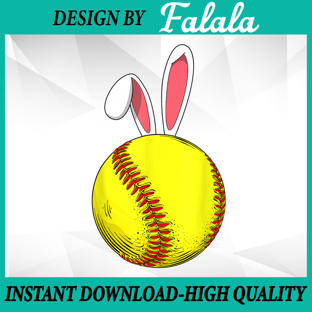 Easter Softball Png, Bunny Rabbit Ears Png, Softball Png, Gi | Inspire ...