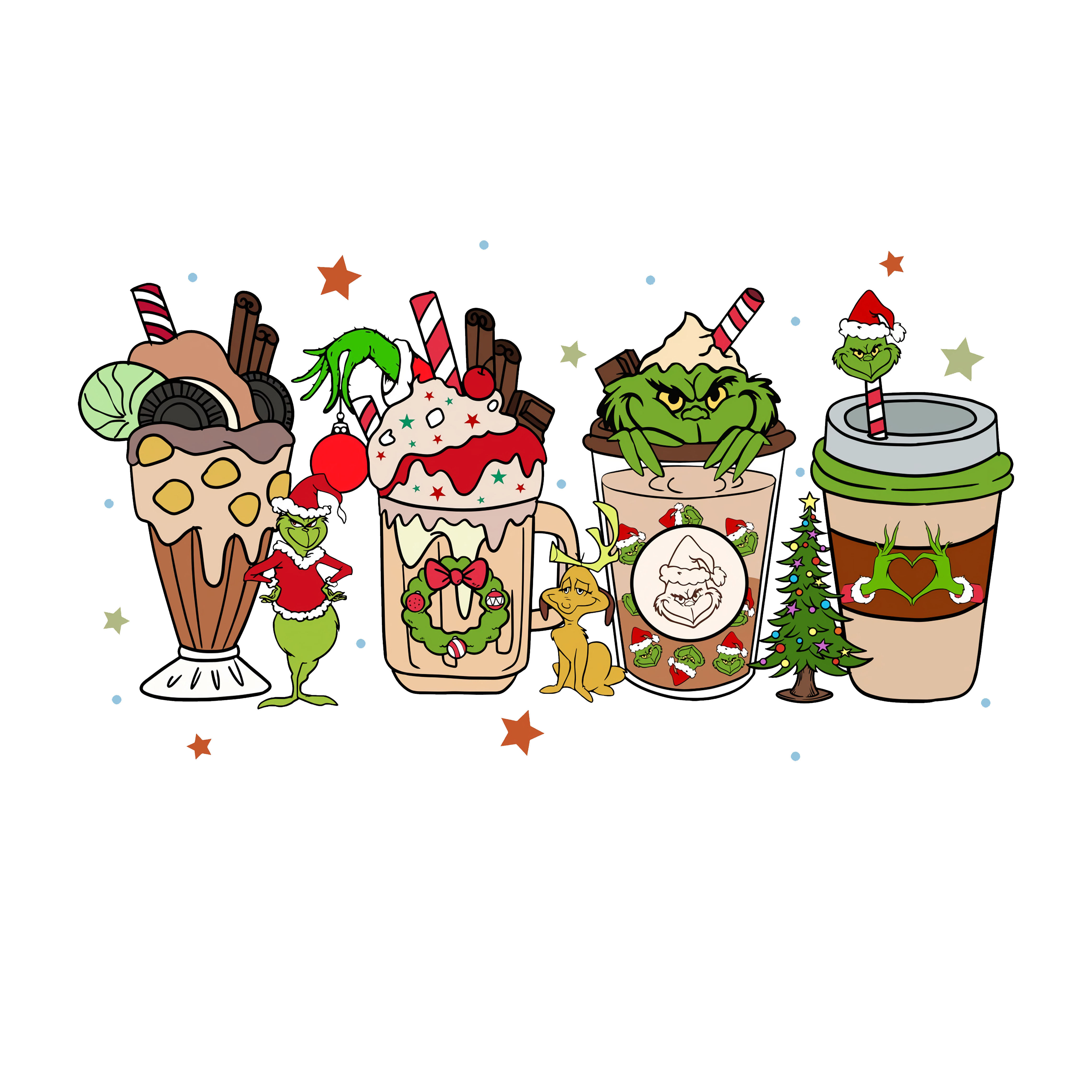 Christmas Coffee Grinch Png, Christmas Coffee Png - Inspire Uplift