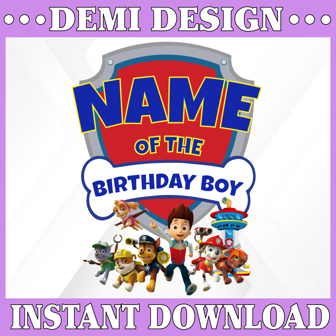 Personalized Name, Paw Patrol Chase Birthday Png, Paw Patrol | Inspire ...