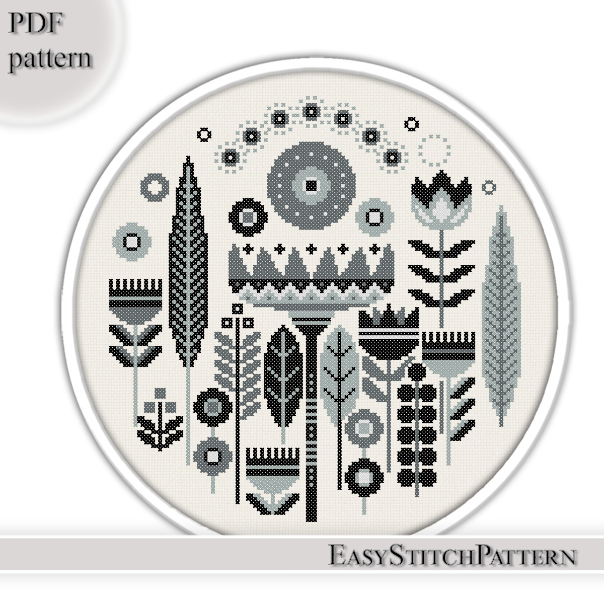 Scandi cross stitch pattern Nordic cross stitch pattern - Inspire Uplift