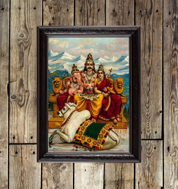 Ganesha enthroned on Mount Kailas. Fine Art print.679 | Inspire Uplift