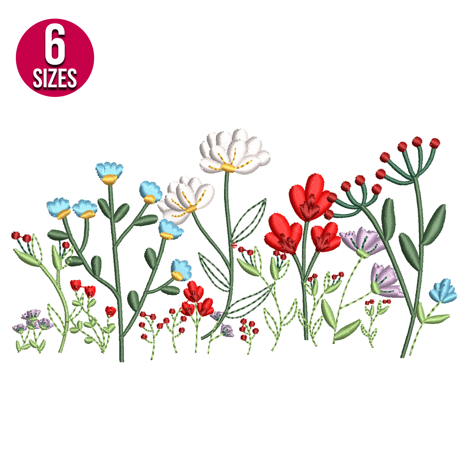 Wildflowers embroidery design, flower bunch, Machine embroid - Inspire ...