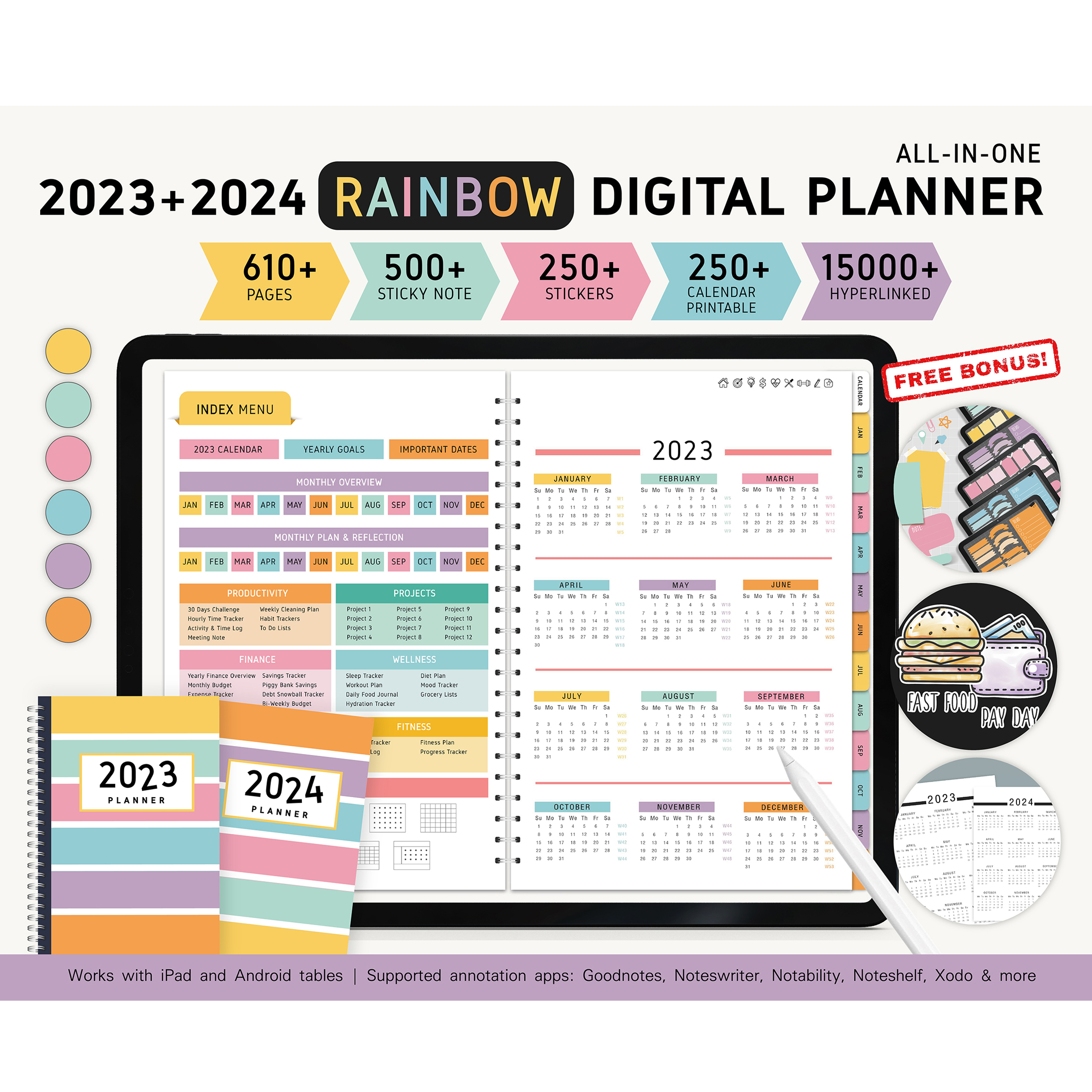 2023 Digital Planner Monthly, Weekly & Daily iPad planner fo | Inspire ...