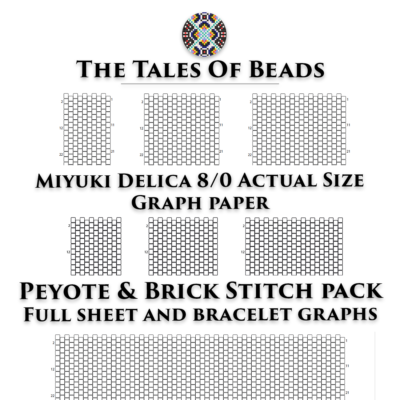 Peyote and Brick Stitch Graph Paper Miyuki Delica 8/0 / Actu | Inspire ...