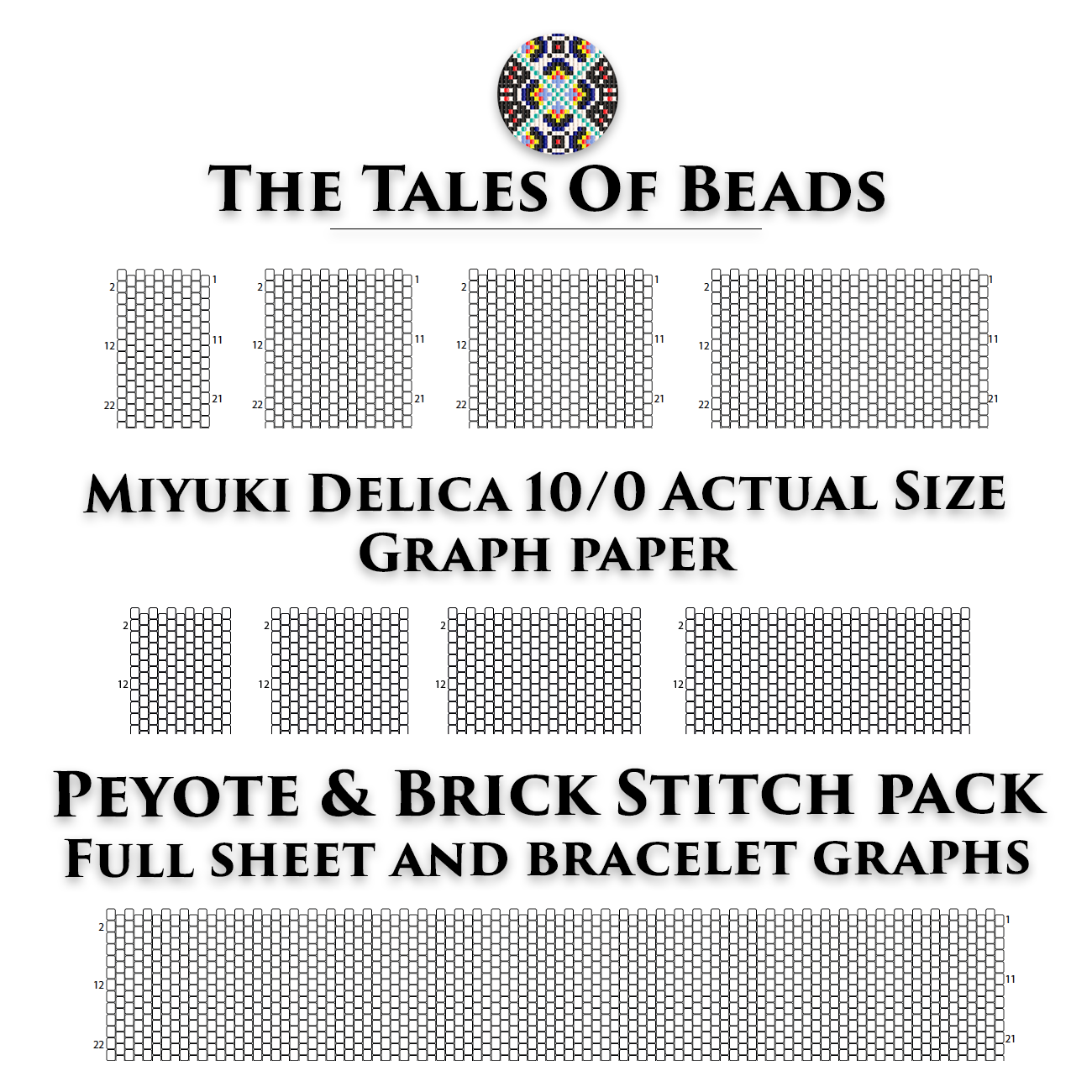 Peyote and Brick Stitch Graph Paper Miyuki Delica 10/0 / Act | Inspire ...