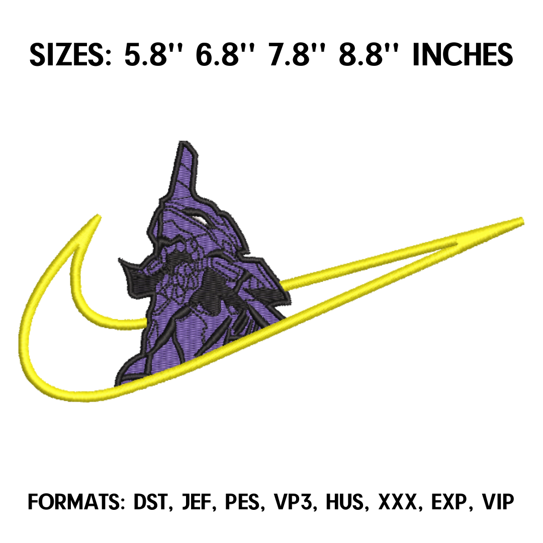 Nike Evangelion 01 Embroidery Design File, Evangelion 01 Ani | Inspire ...