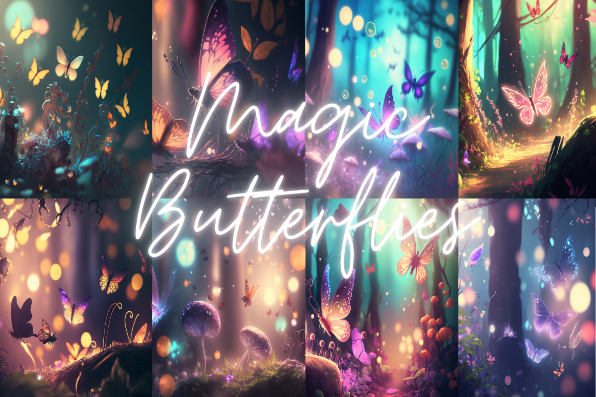 Magic butterflies Digital Paper | Inspire Uplift