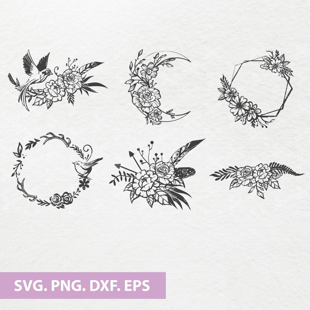 Floral Monogram Bundle Svg, Floral Monogram Svg, Floral Flow | Inspire ...