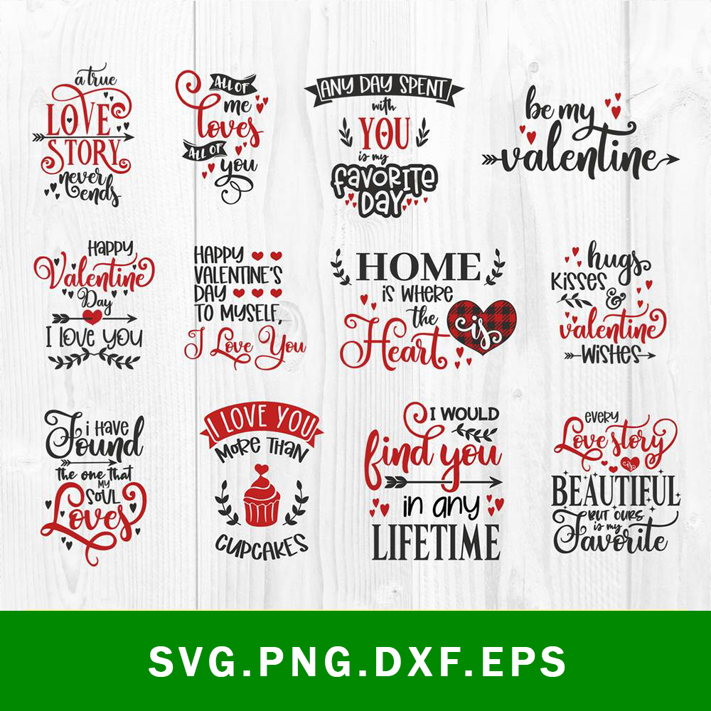 Bundle Valentine Quotes Svg, Valentine Quotes Svg, Valentin | Inspire ...