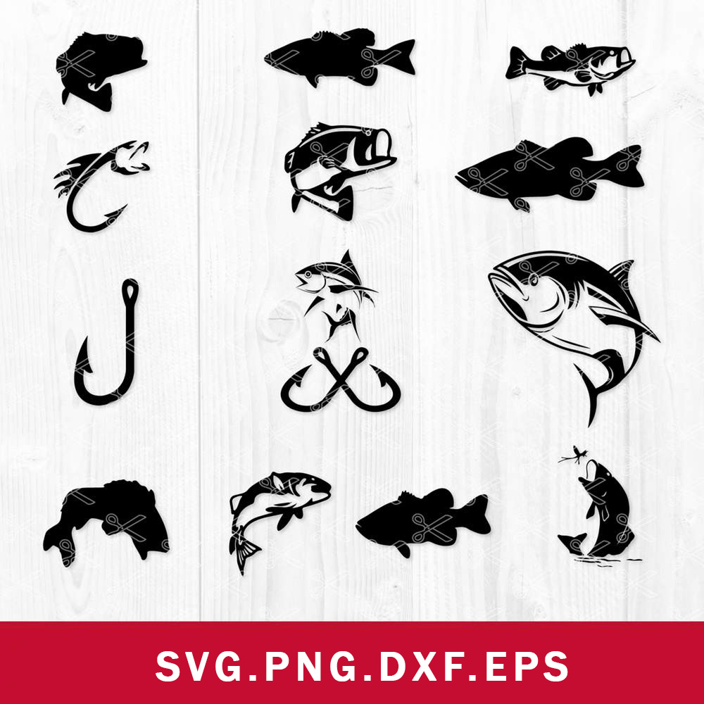 Fish Bundle Svg, Fish Svg, Fish SoFishing Svg, Png Dxf Eps F | Inspire ...