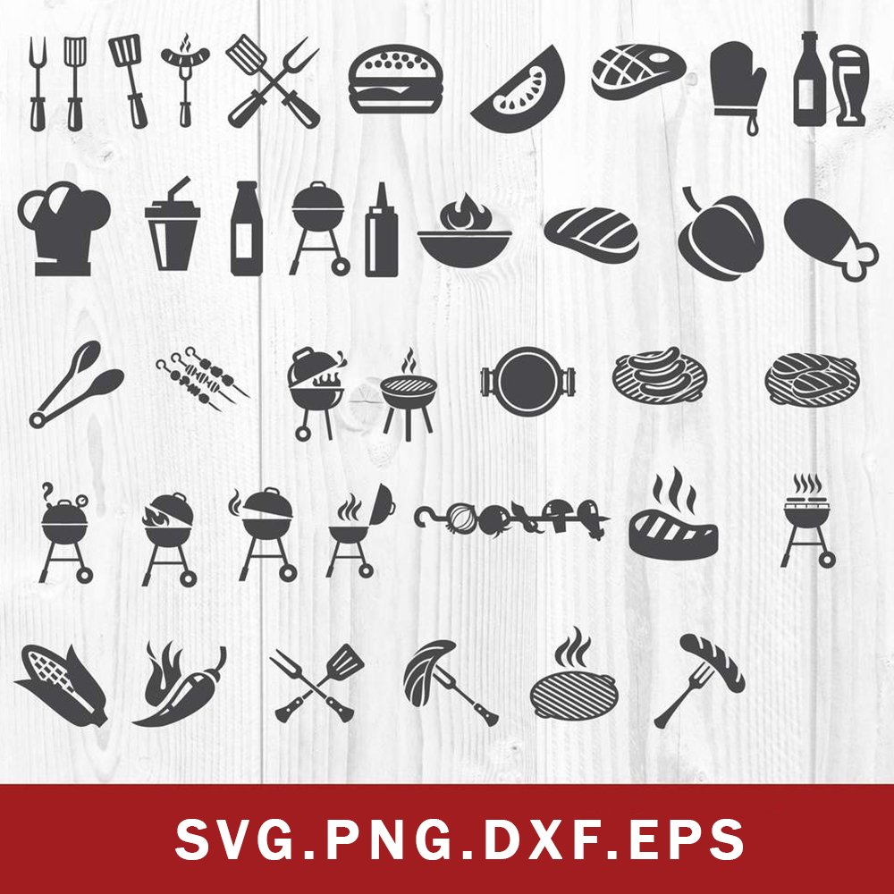 BBQ Bundle Svg, BBQ Svg, Picnic Svg, Png Dxf Eps File | Inspire Uplift