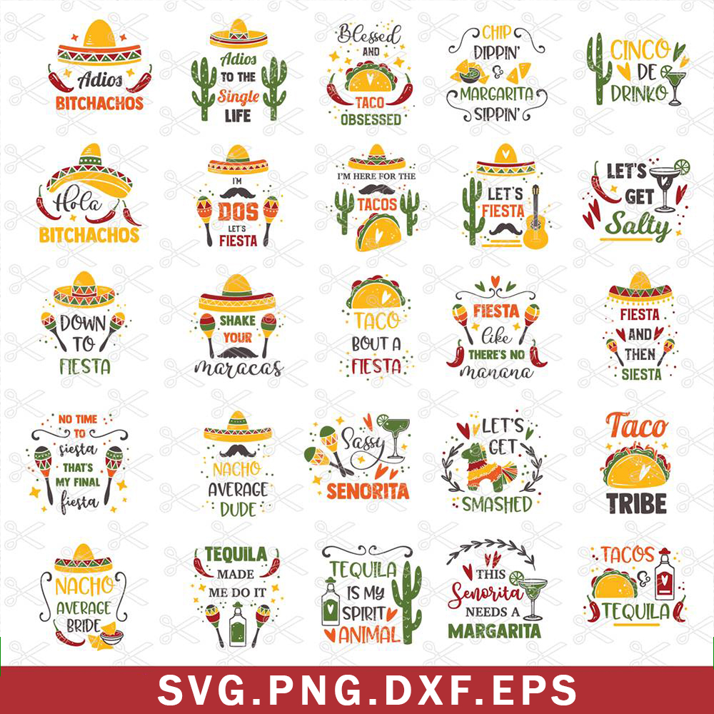 Taco Fiesta Bundle Svg, Taco Fiesta Svg, Taco Fiesta Quotes | Inspire ...