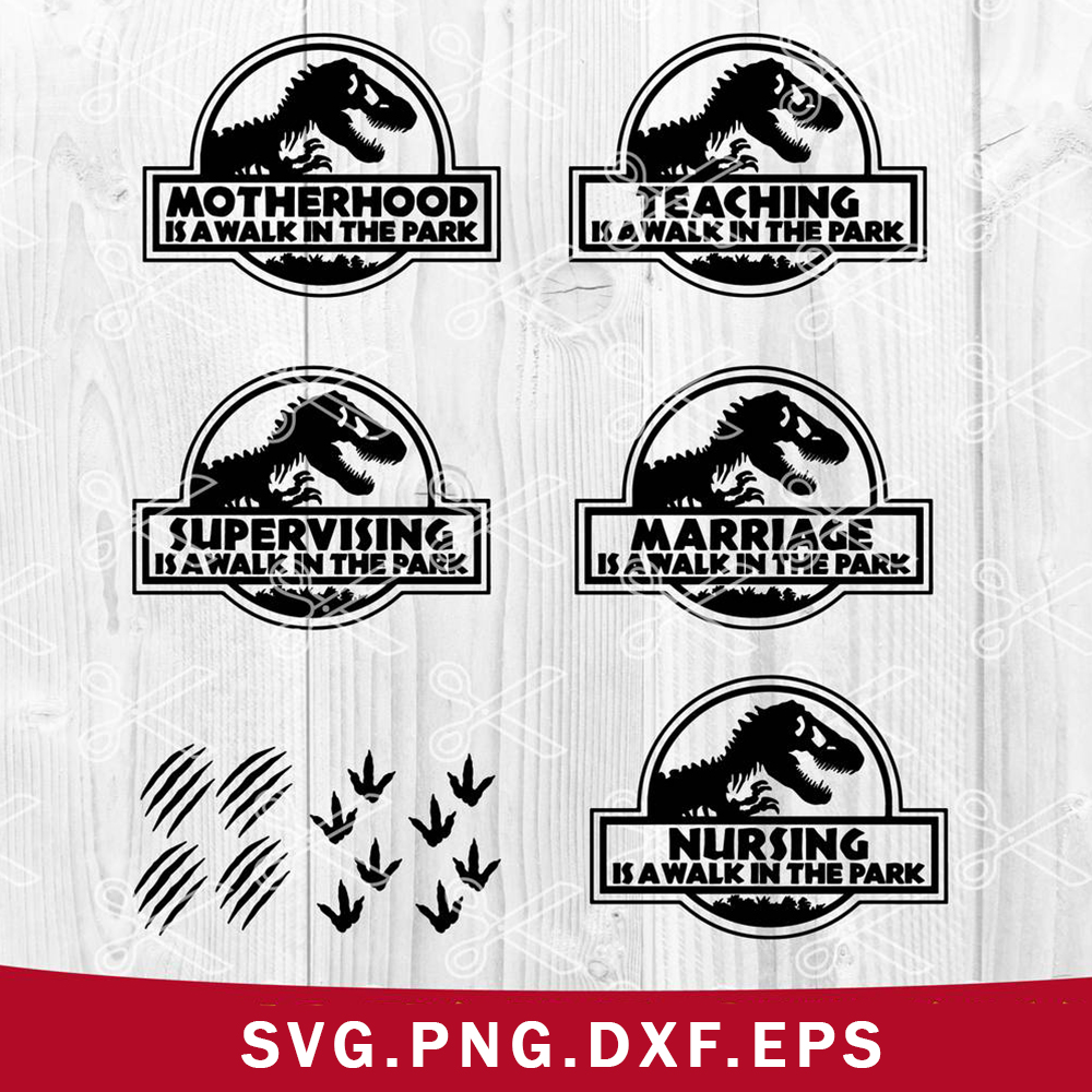 Walk in the Park Bundle Svg, Walk in the Park Svg, Jurassic | Inspire ...