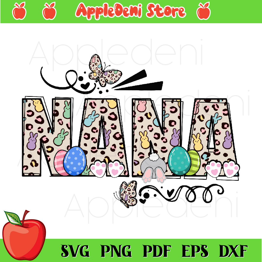 Nana Easter Day SVG PNG, Leopard Nana Svg, Easter Svg, Bunny | Inspire Uplift