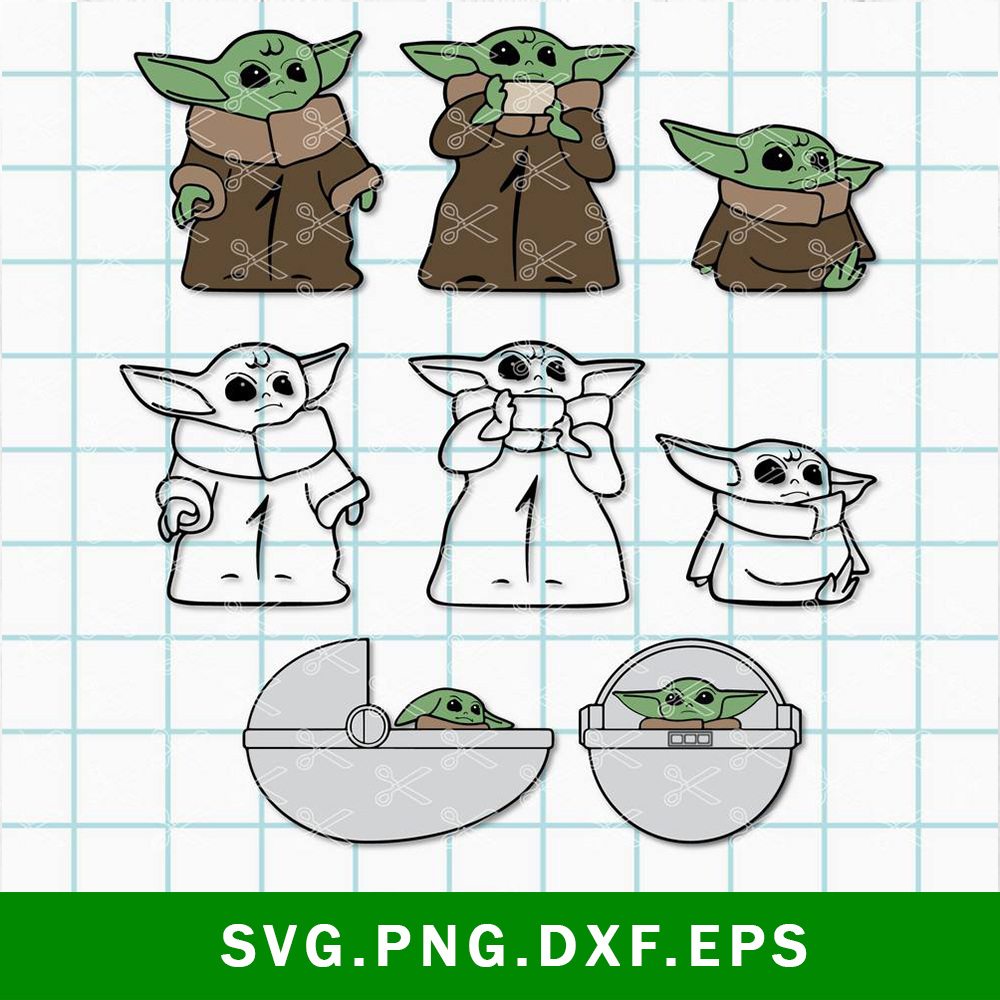 Bundle Baby Yoda Svg, Baby Yoda Svg, Grogu Svg, Star Wars Sv | Inspire ...