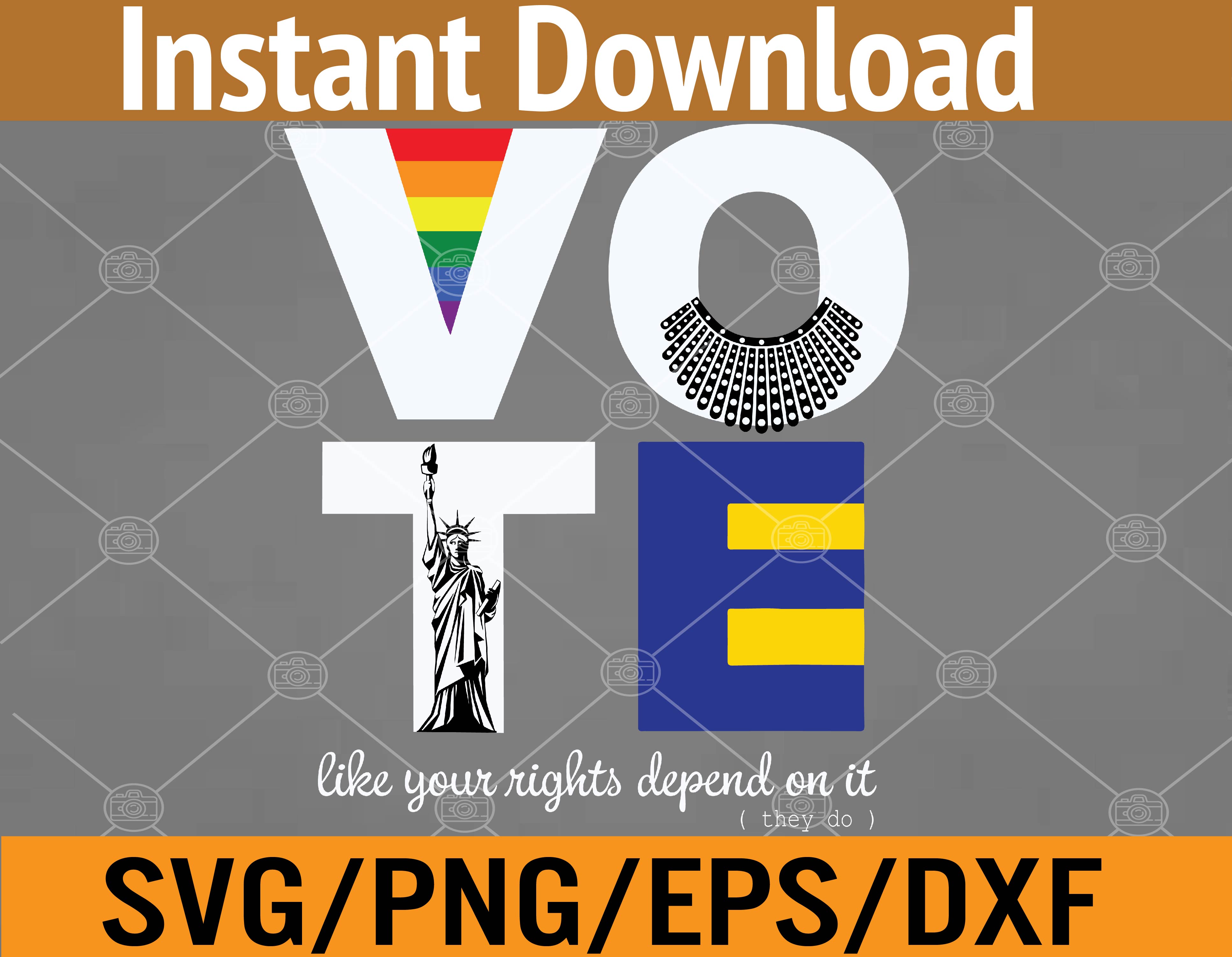 Vote Dissent Collar Statue of Liberty Pride Flag Equality Sv | Inspire ...