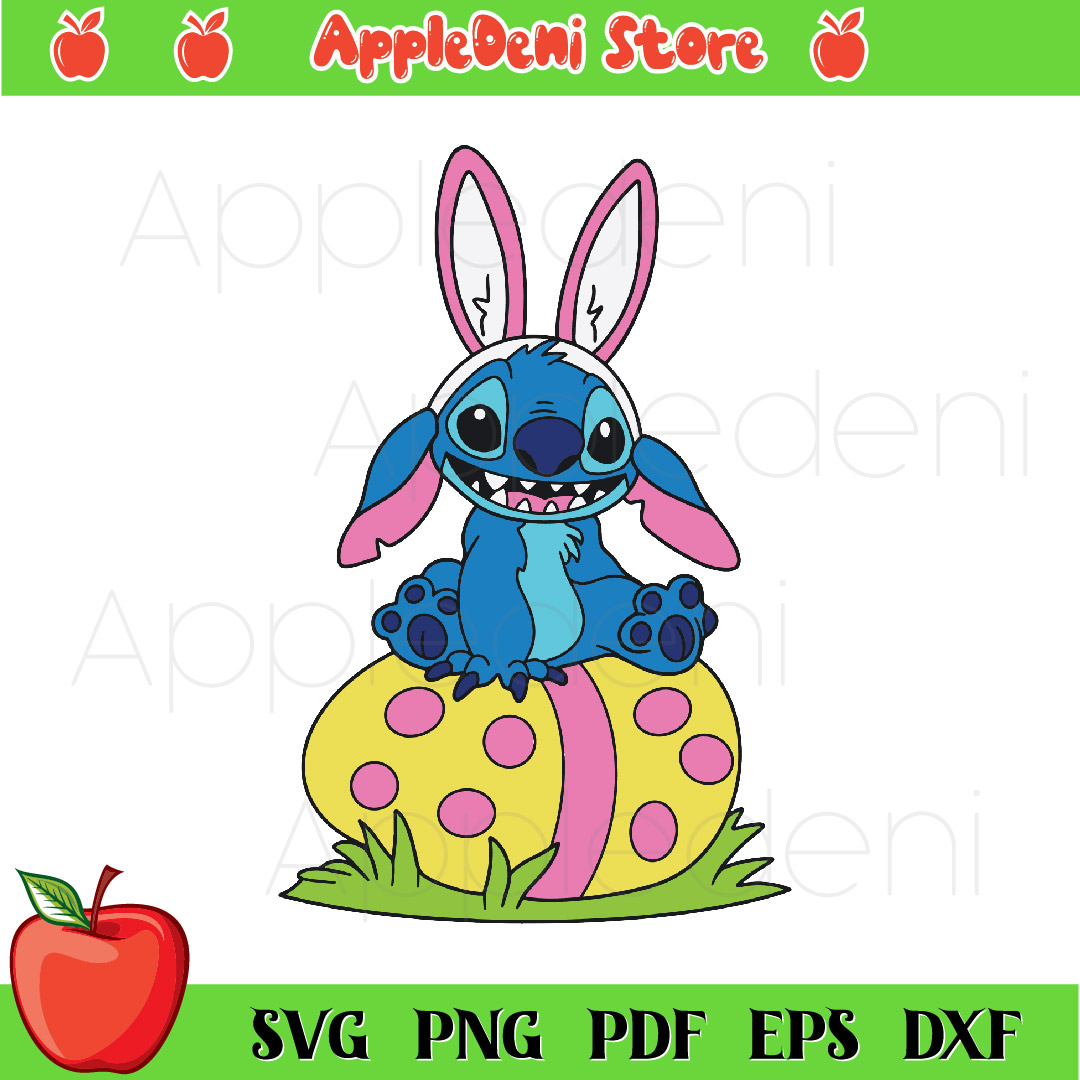 Stitch Easter Bunny svg, Stitch Svg, Easter Egg Svg, Easter | Inspire ...