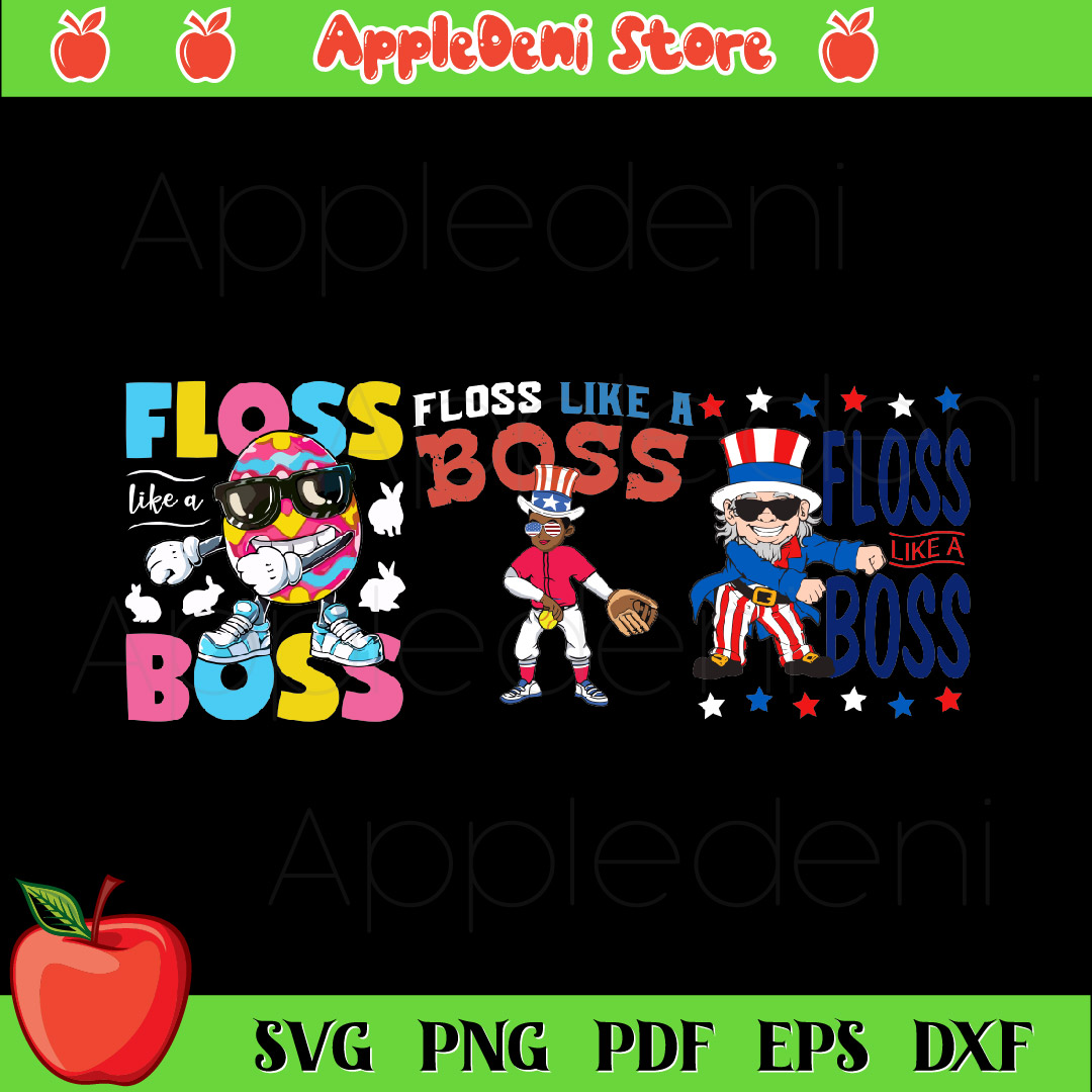 Floss Like A Boss Bundle Svg, Trending Svg, American Flag Sv | Inspire ...