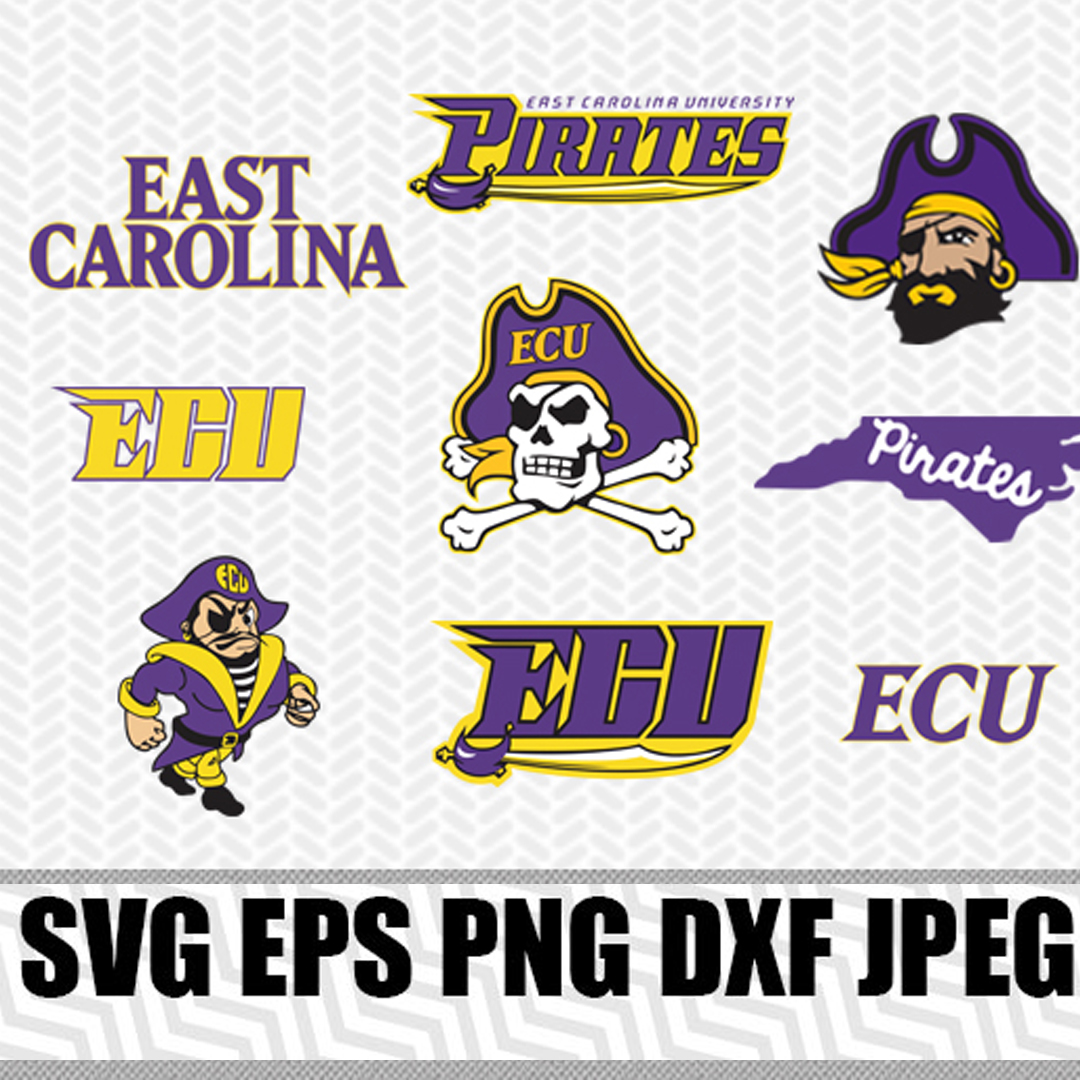 ECU Pirates Tide SVG PNG JPEG DXF Digital Cut Vector Files | Inspire Uplift