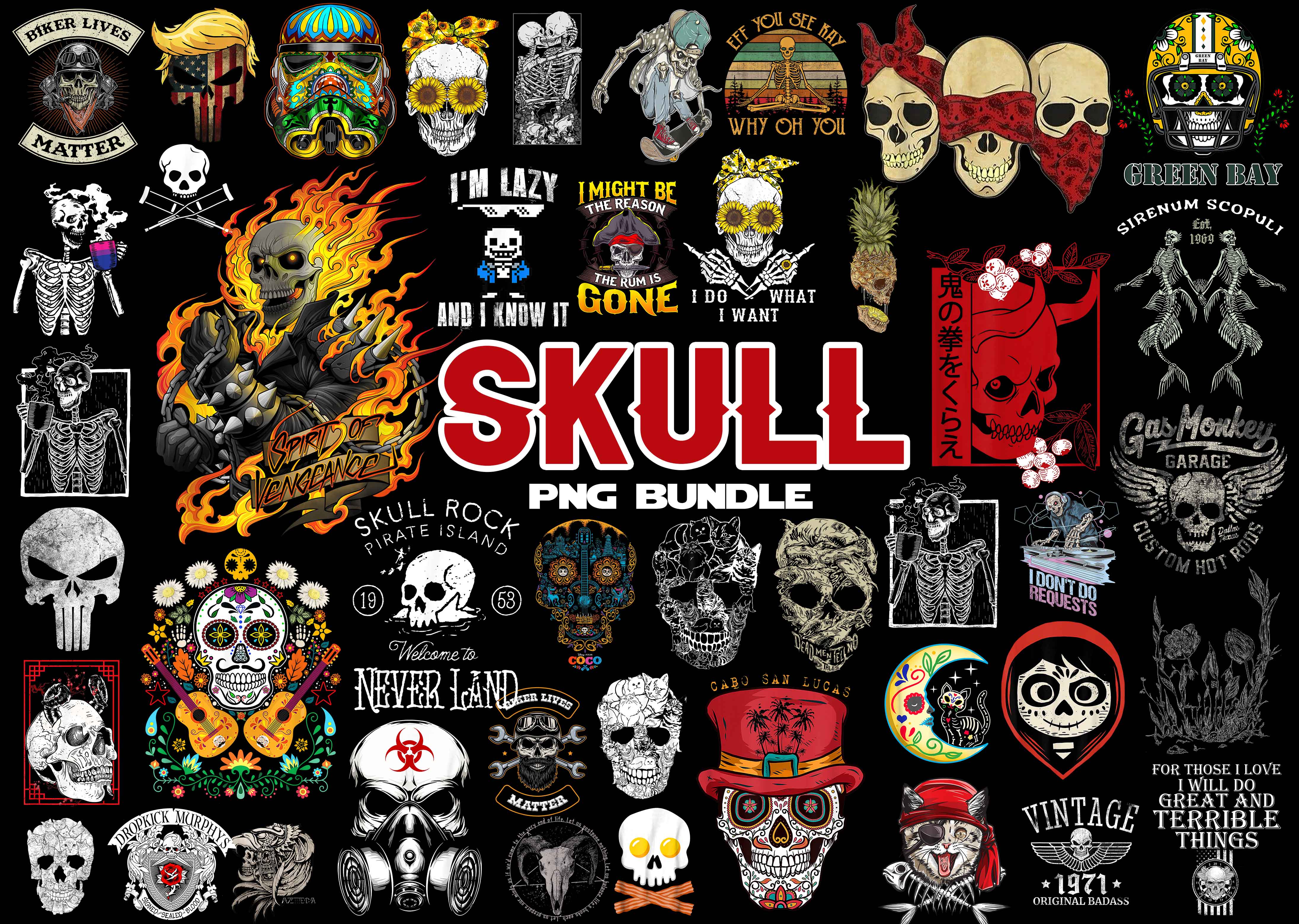 Retro Skull Sublimation Bundle, Retro Skull PNG Bundle, Retr | Inspire ...