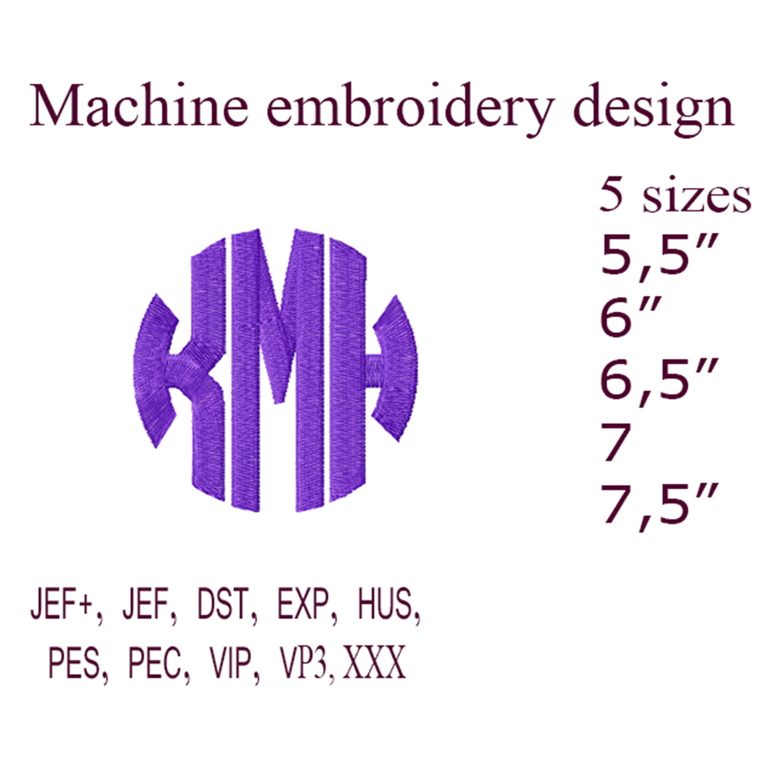 Circle Monogram Machine Embroidery design Letter embroidery | Inspire ...