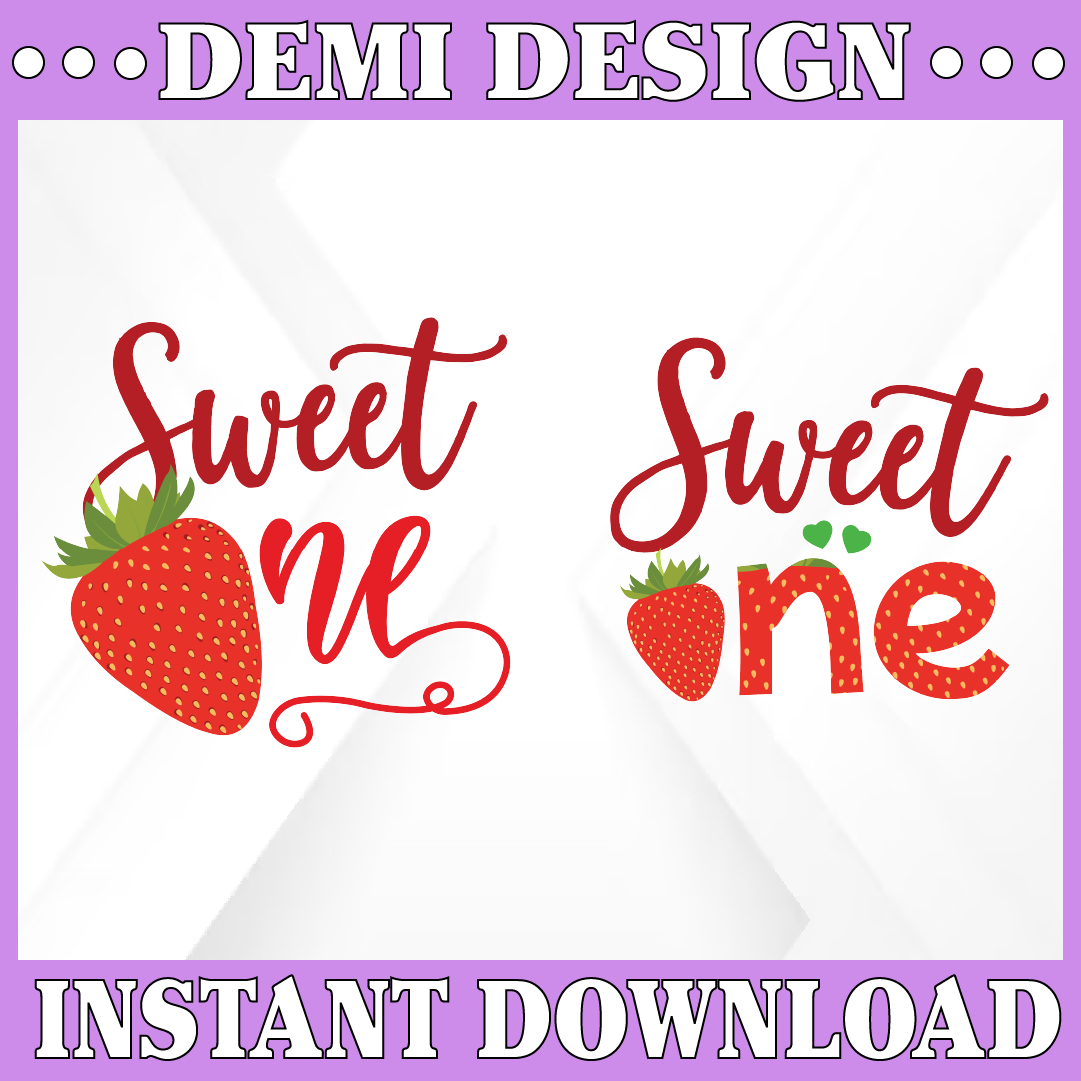 Sweet One SVG, Strawberry One Svg, First Birthday Svg Cut Fi | Inspire ...