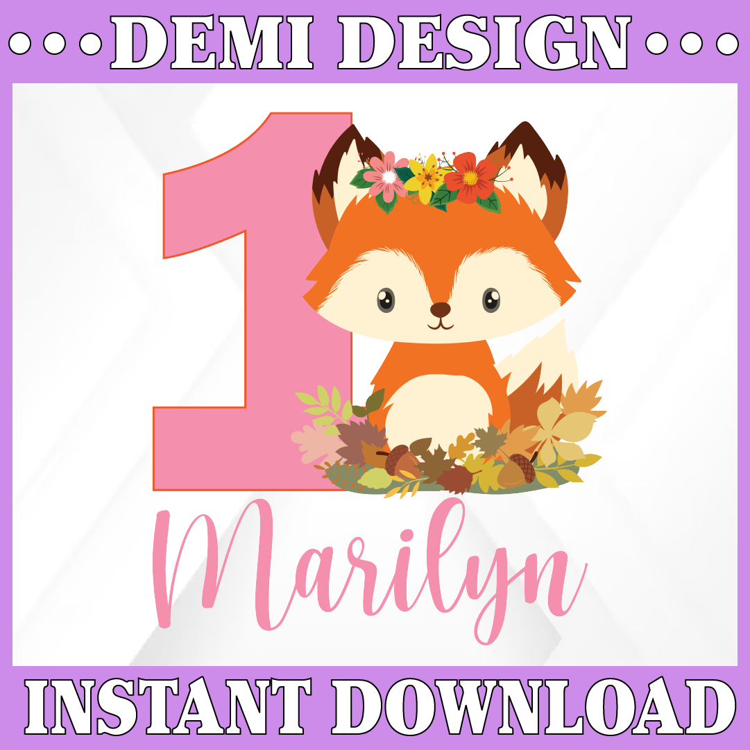 Personalized Name Fox Birthday Girl svg, Woodland Birthday s - Inspire ...
