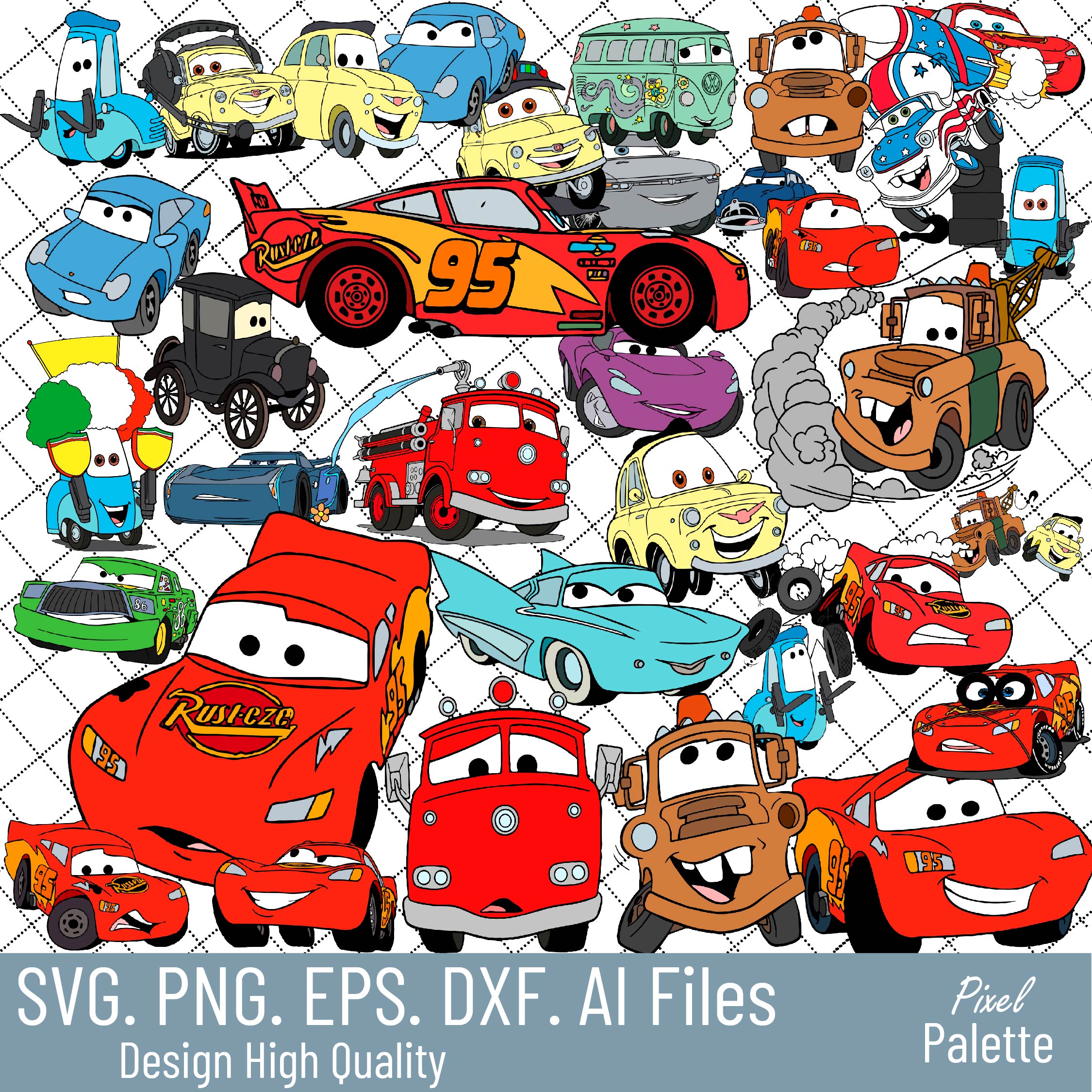 Lightning Mc Queen Svg Bundle, Cars Svg Files For Cricut, Cl - Inspire ...