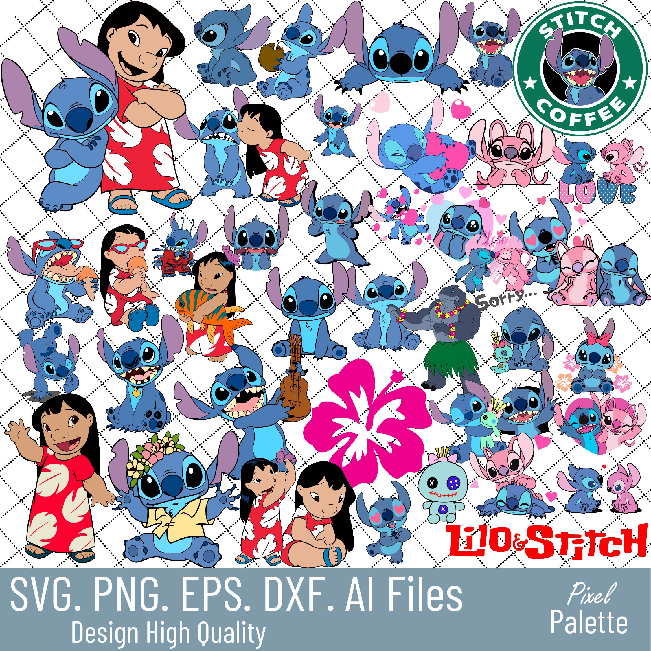 Bundle Stitch Layered Svg, Stitch Valentines Svg, Valentines | Inspire ...