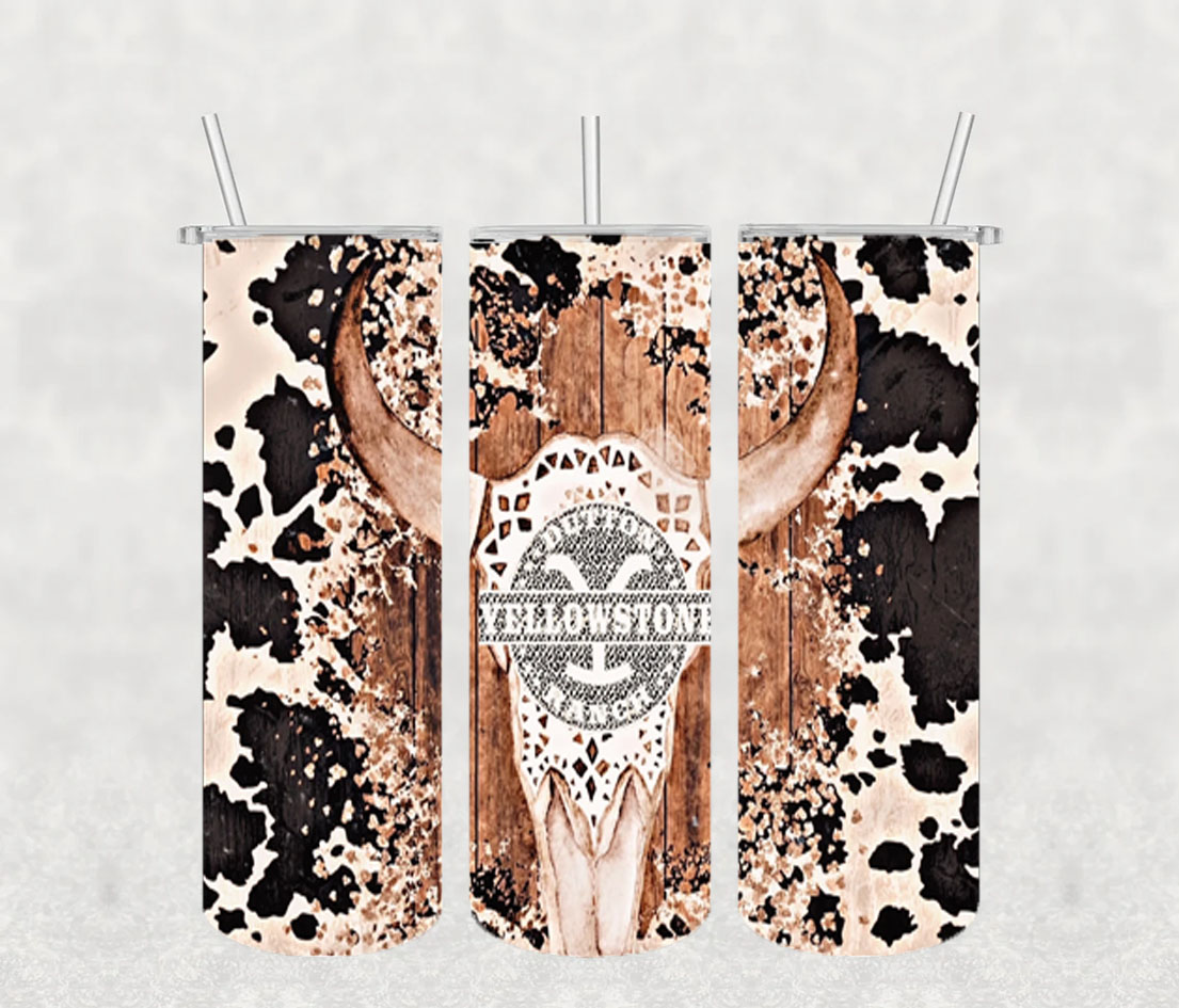 Yellowstone Cow Skull Tumbler Template Sublimation Designs D | Inspire ...